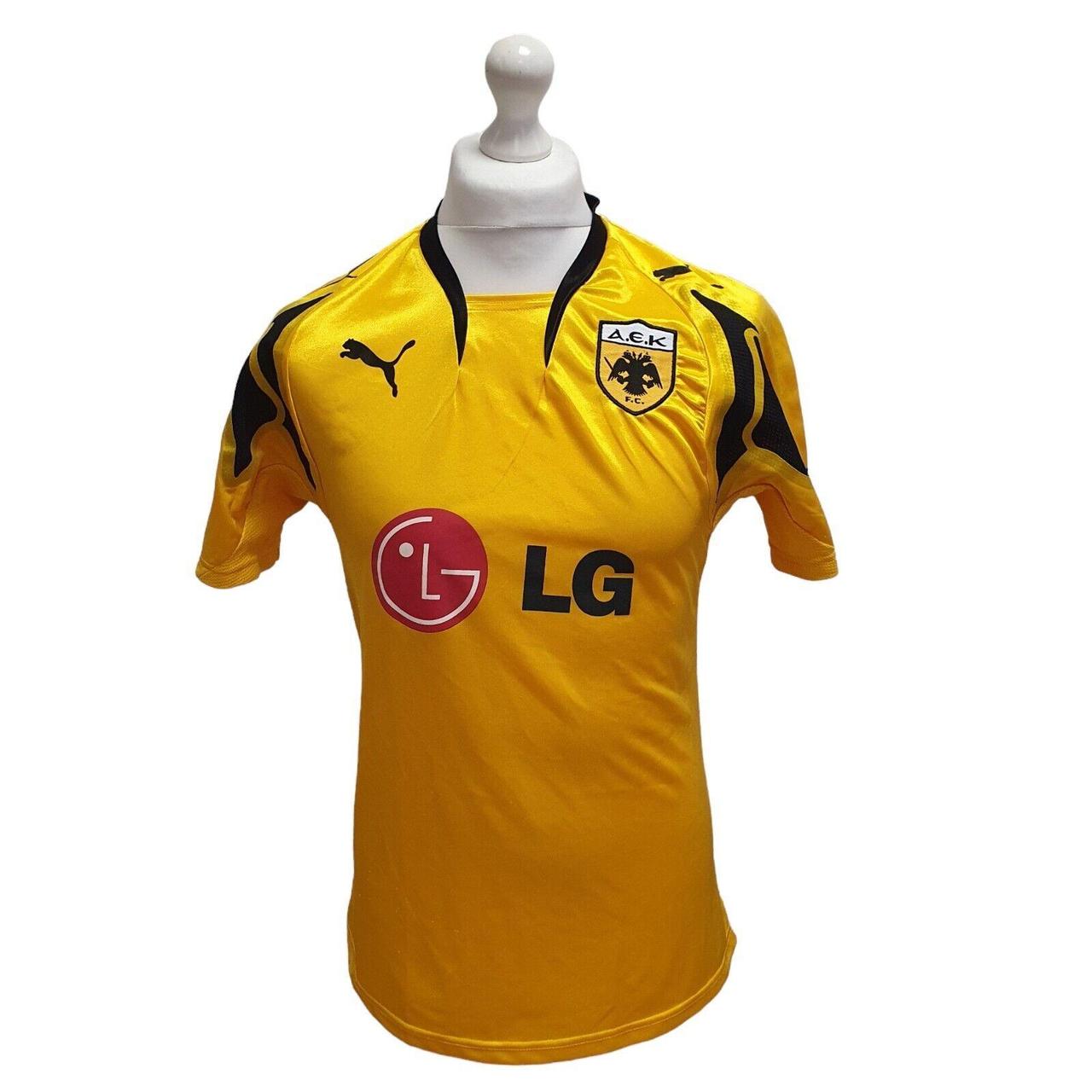 Puma A.E.K Athens Yellow Football Shirt Uk Men's... - Depop