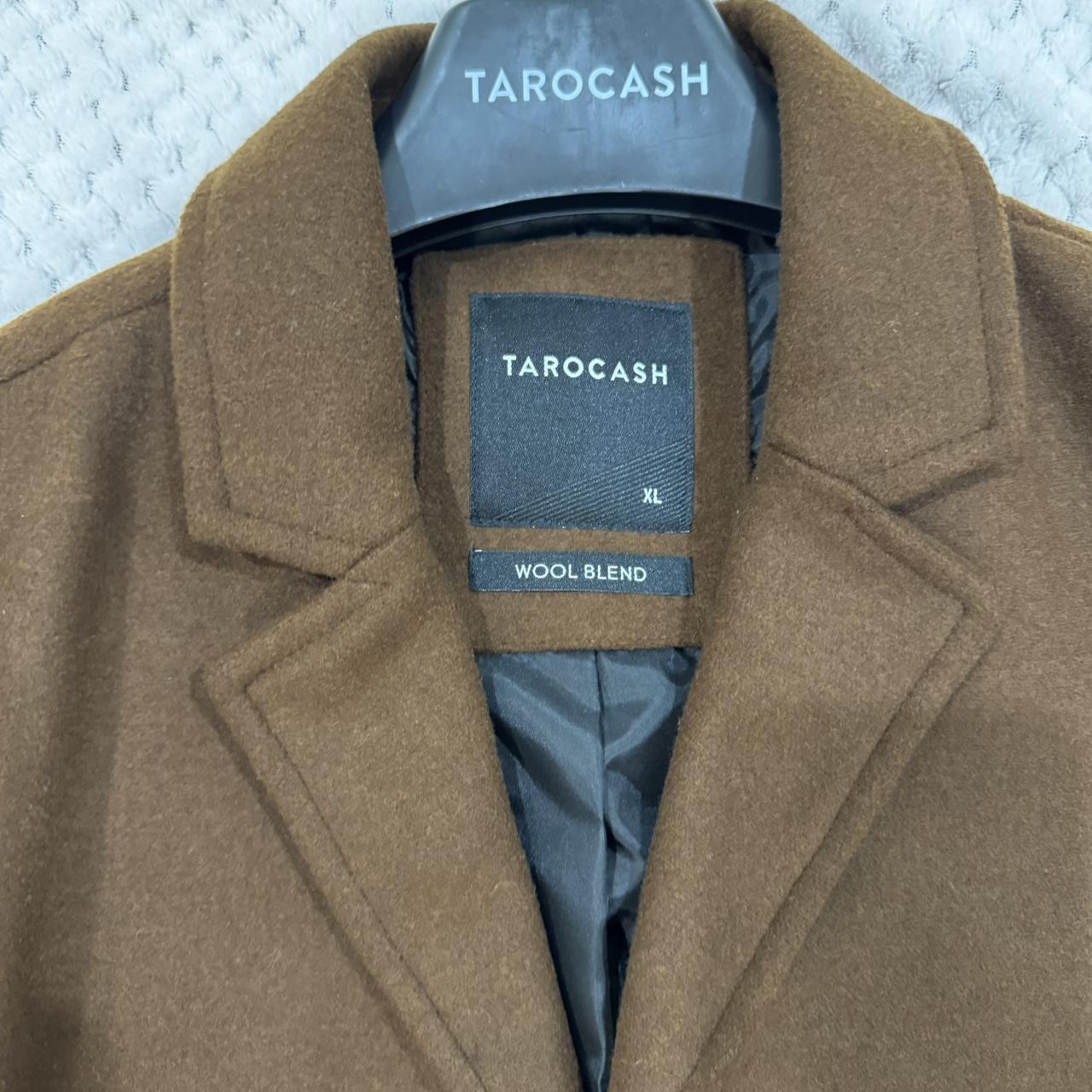 Tarocash Wool Blend Brown Long Overcoat size XL.... - Depop