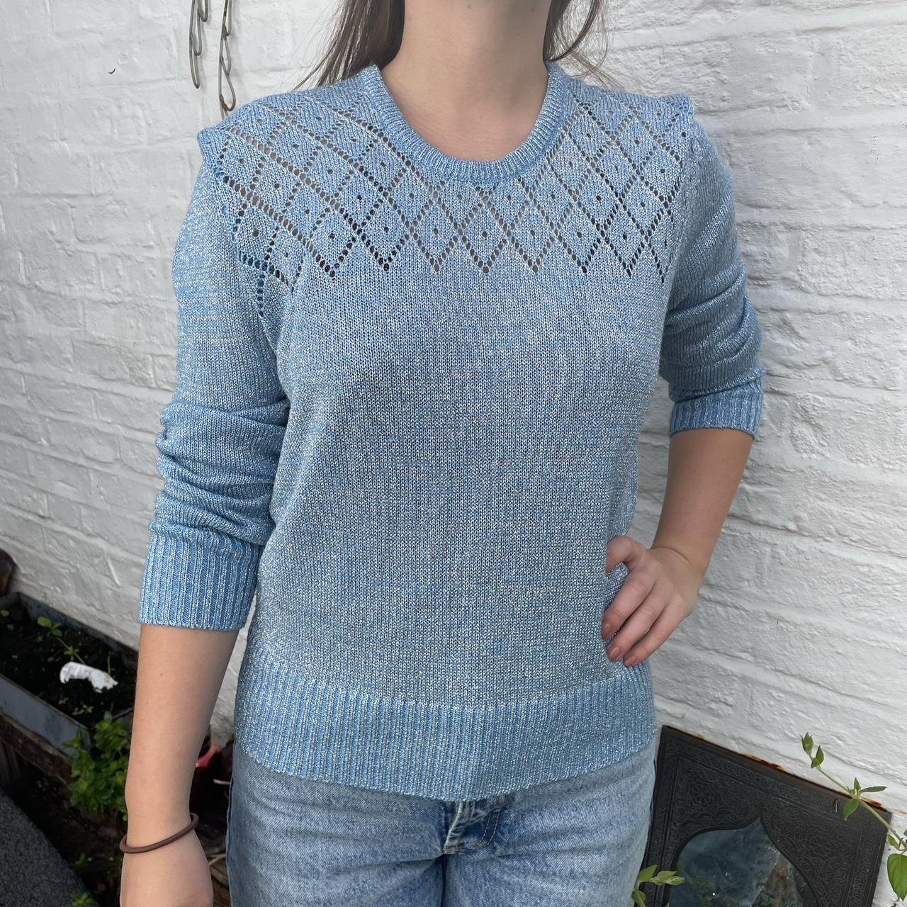 Super cute glitter jumper preppy vintage top really... - Depop