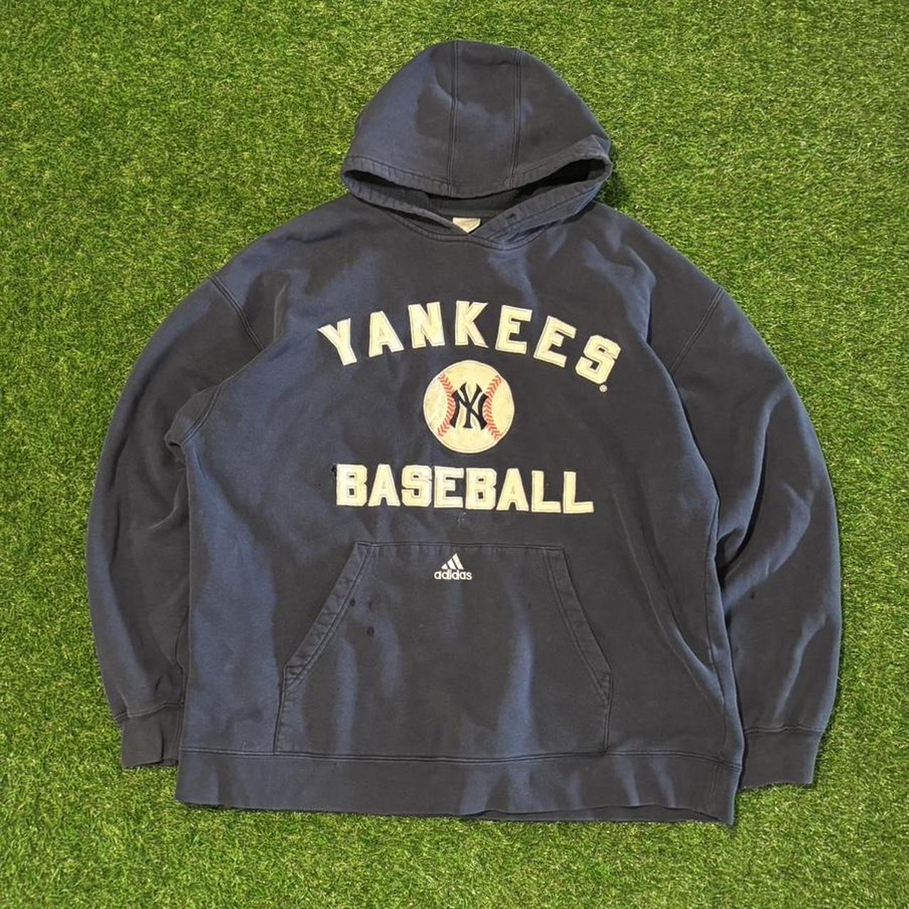 Y2K Vintage Adidas New York Yankees Baseball Hoodie... | Depop