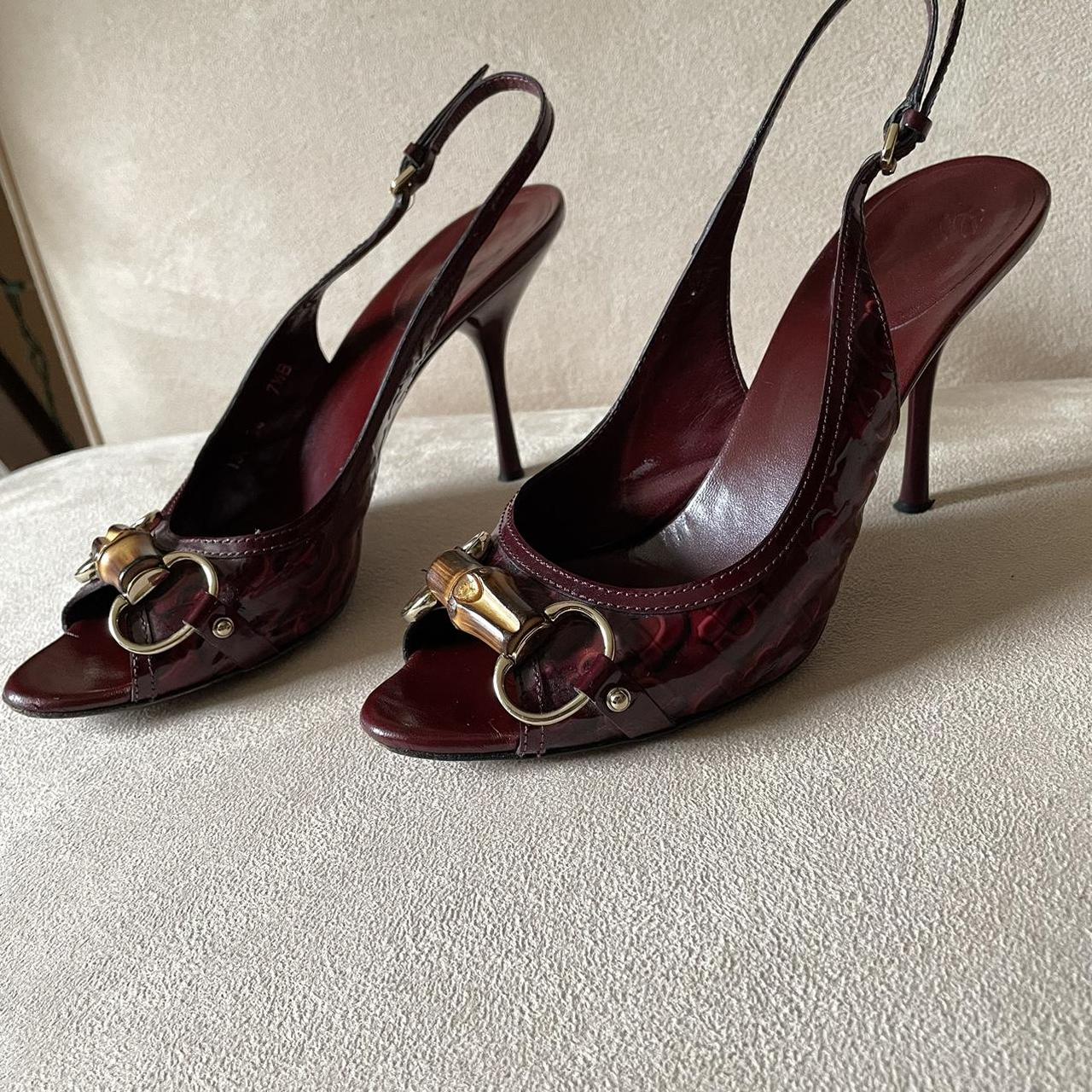 Gucci Women's Burgundy Sandals | Depop