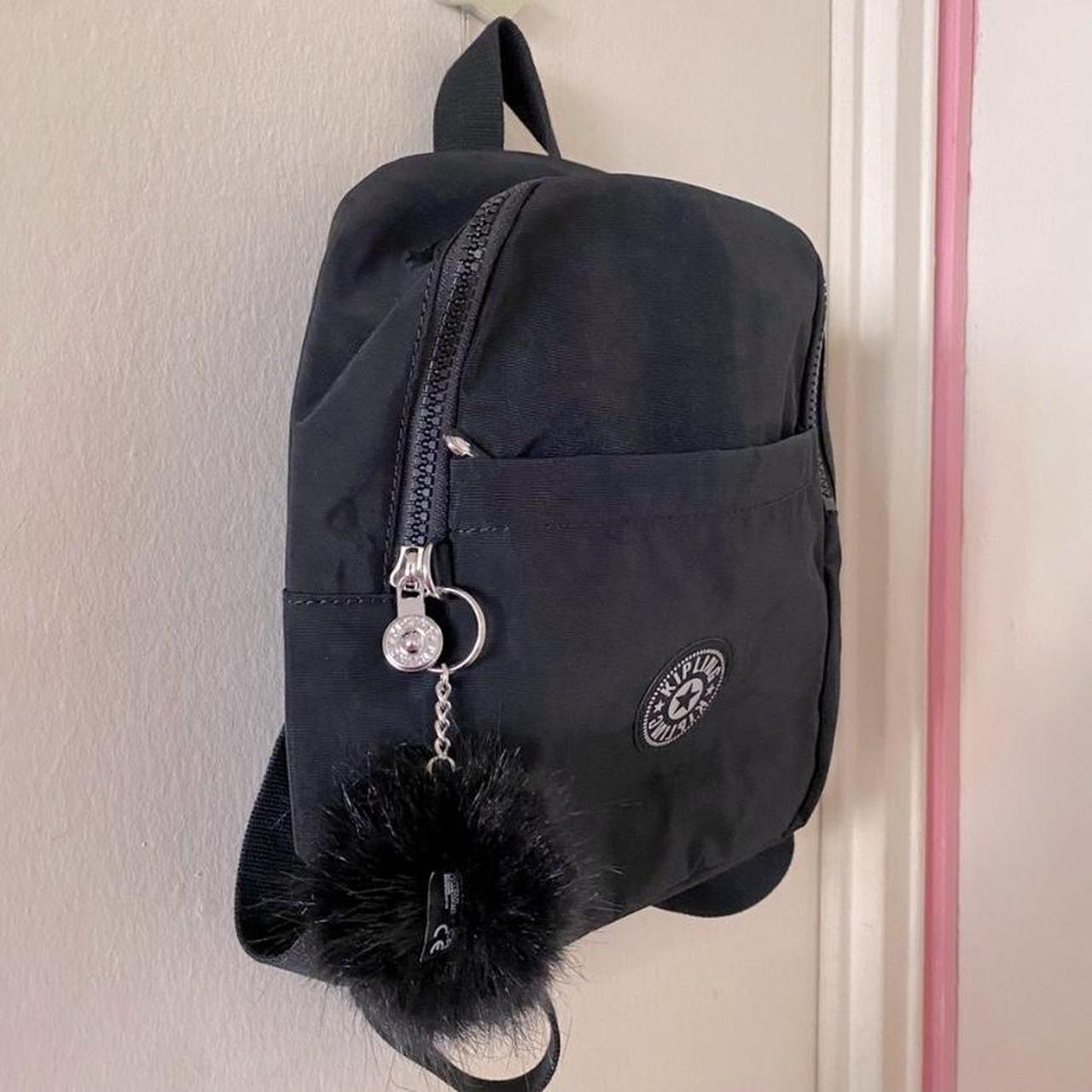 Kipling Marlee black mini backpack with front zipper... - Depop