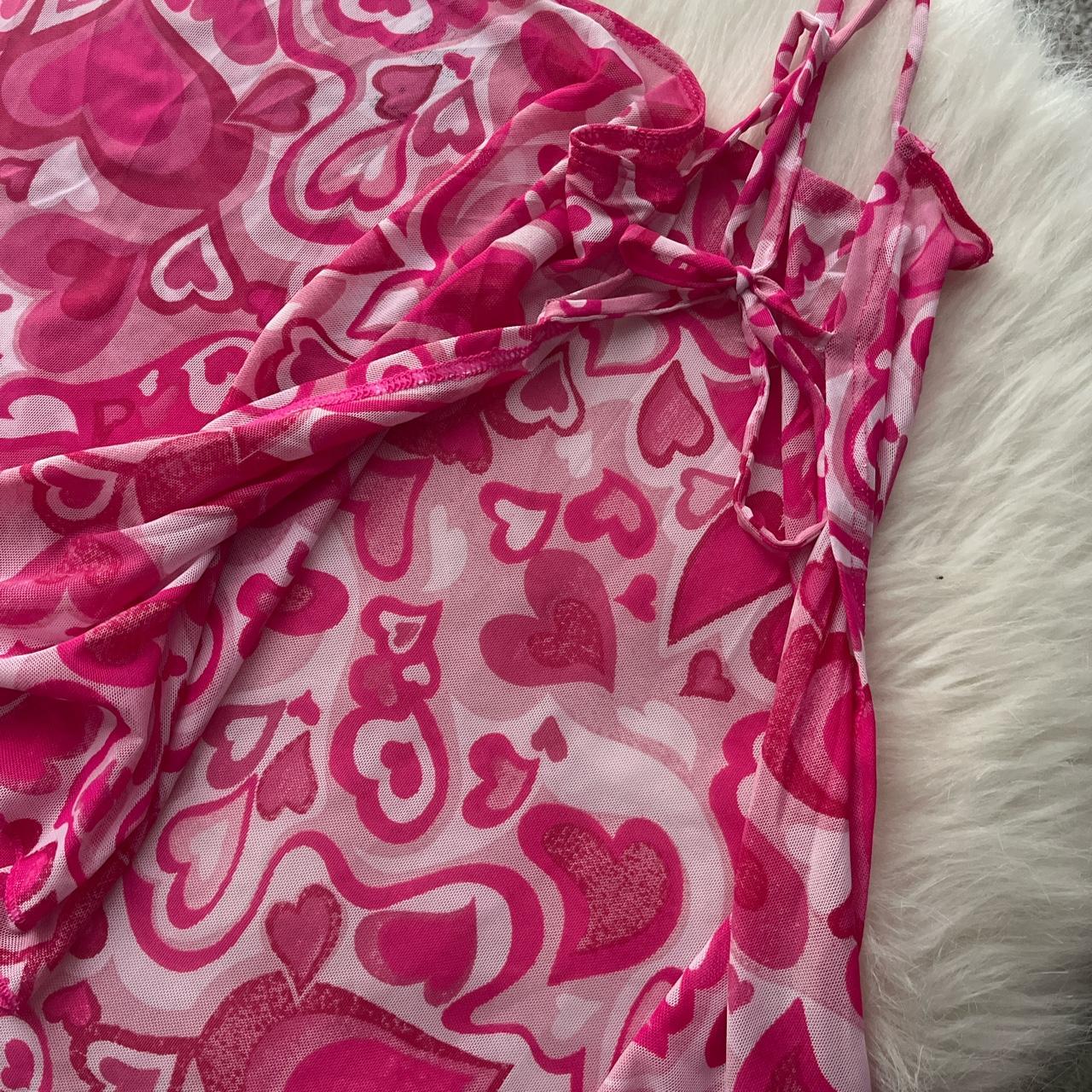 Wild Fable Women's Pink and White Cover-ups | Depop