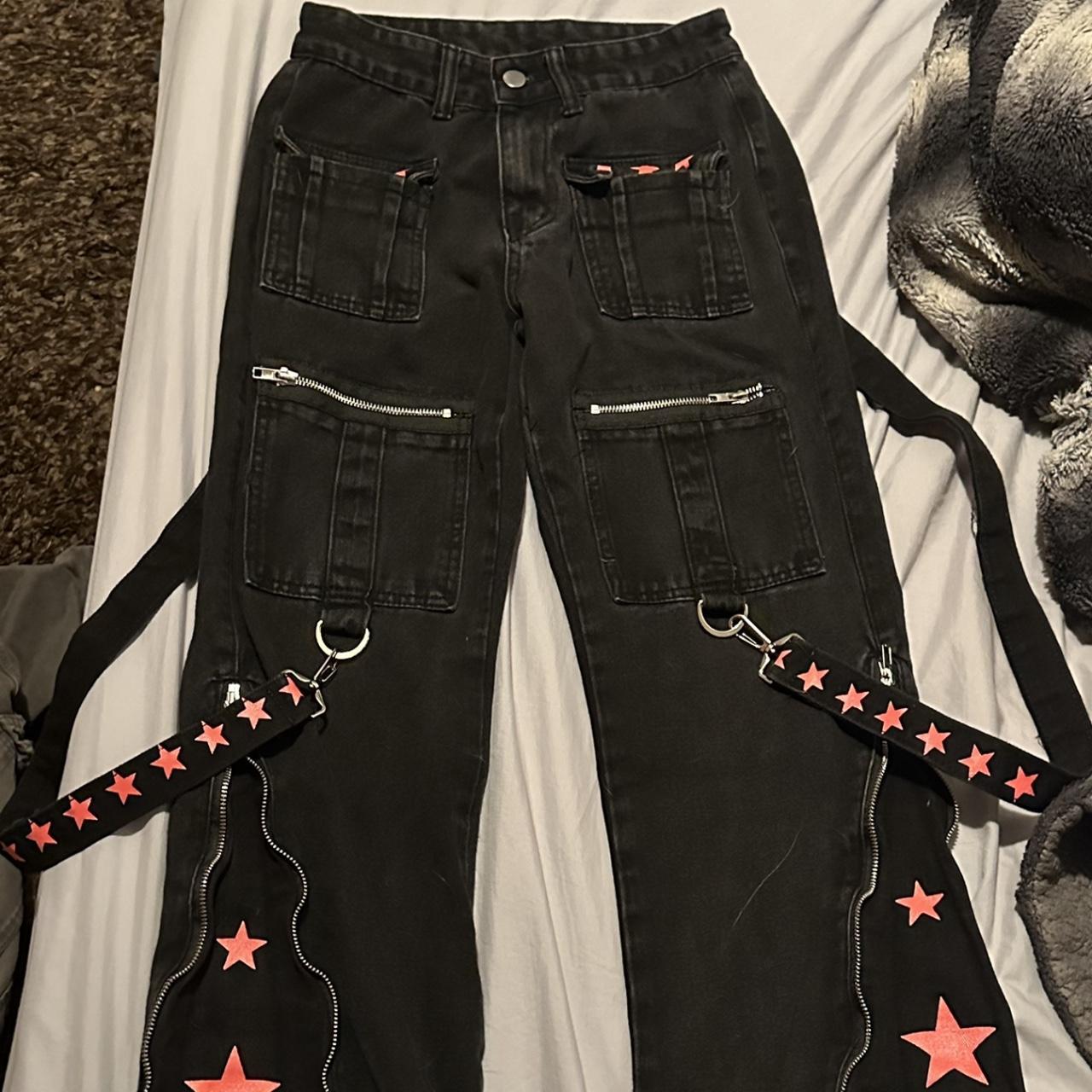 Black Tripp Nyc style star pants with zippers that... - Depop