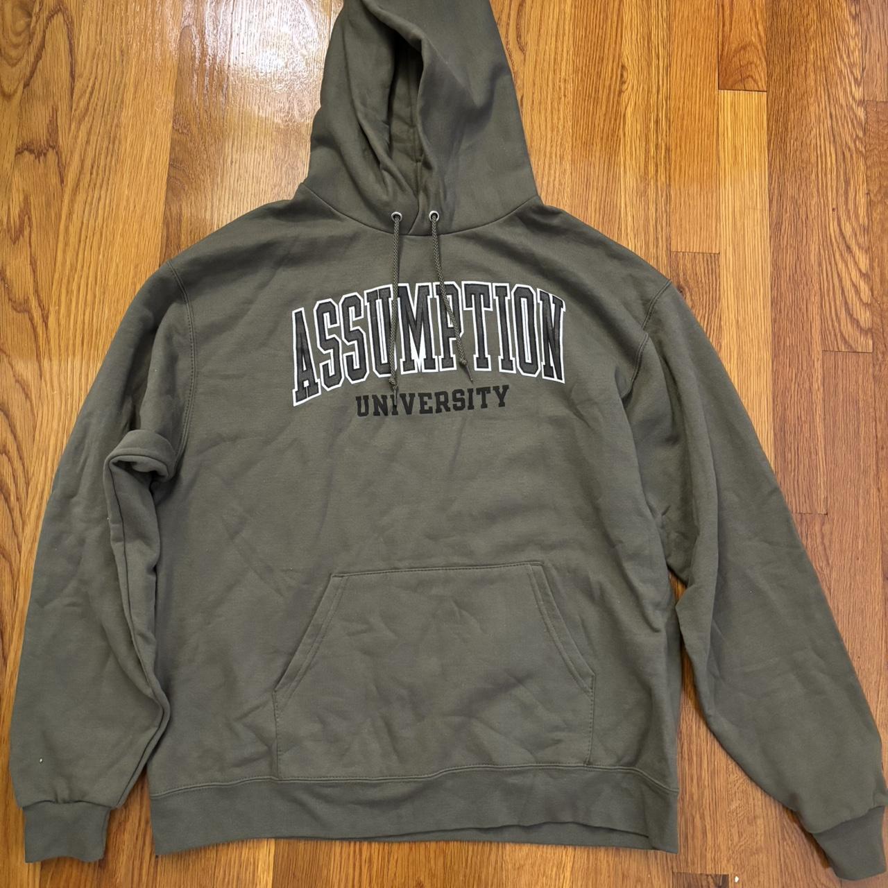 Assumption University Champion hoodie Size L Selling... | Depop