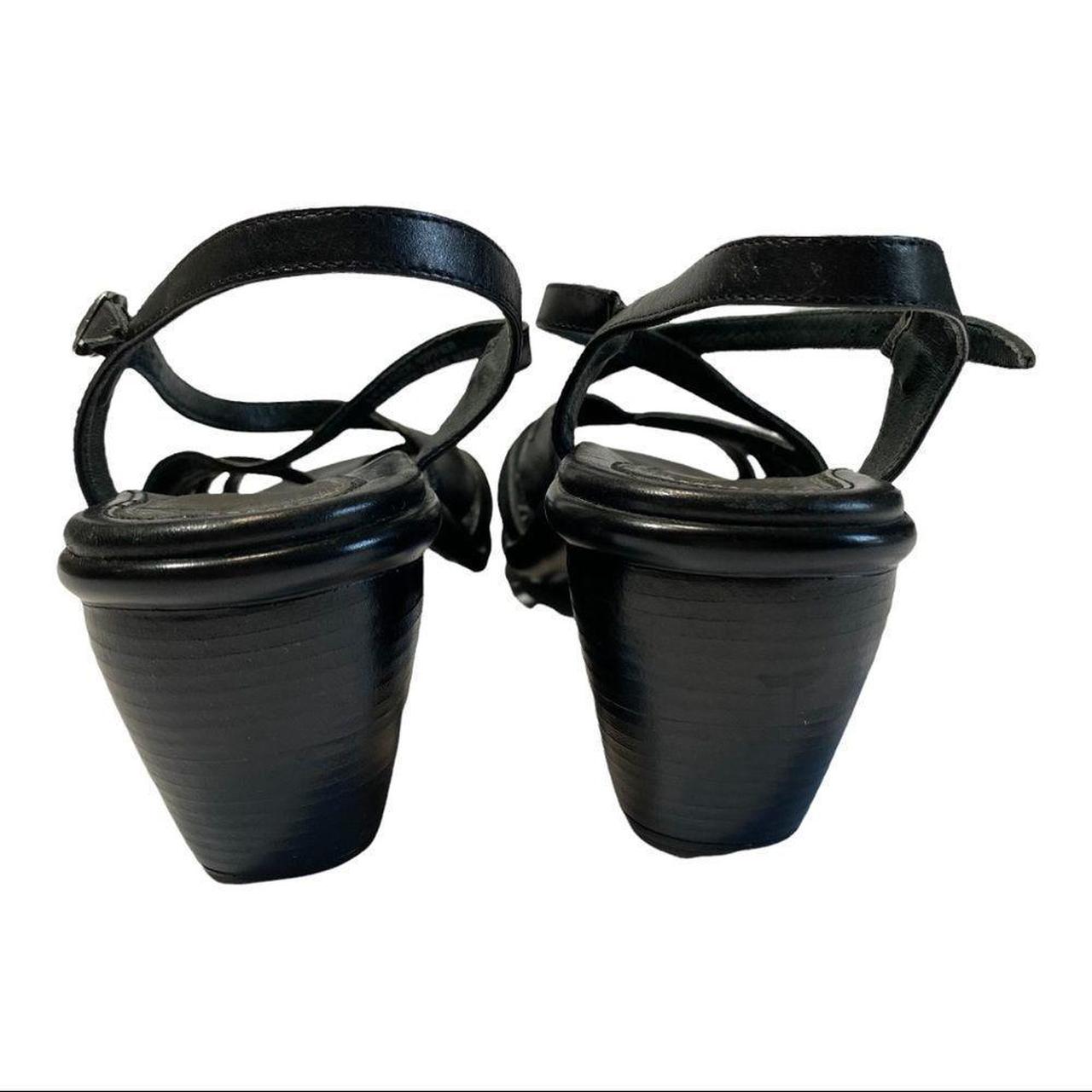 Picturing black leather strappy clog sandals from... - Depop