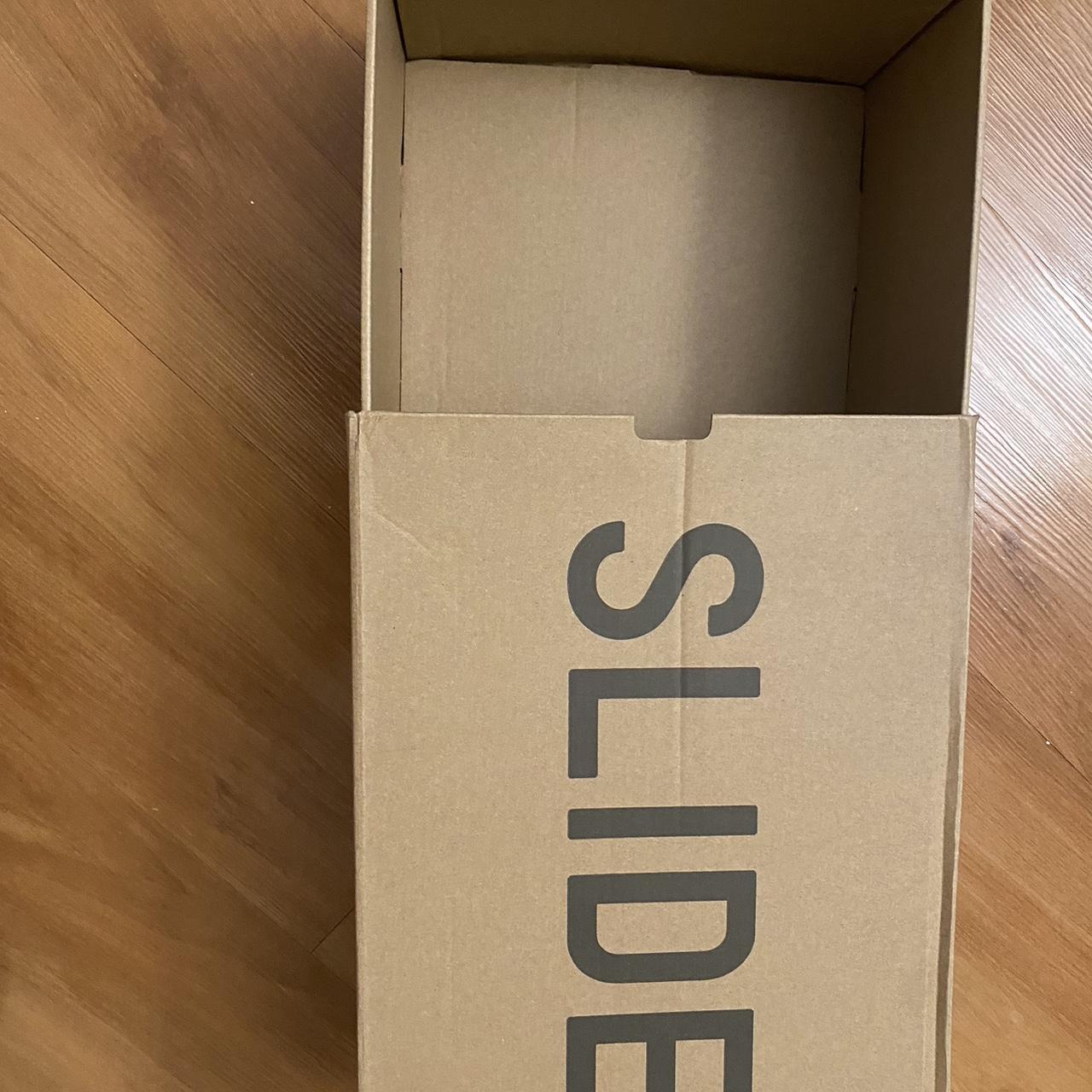 Yeezy Slide BOX ONLY size 11 onyx in alright... - Depop