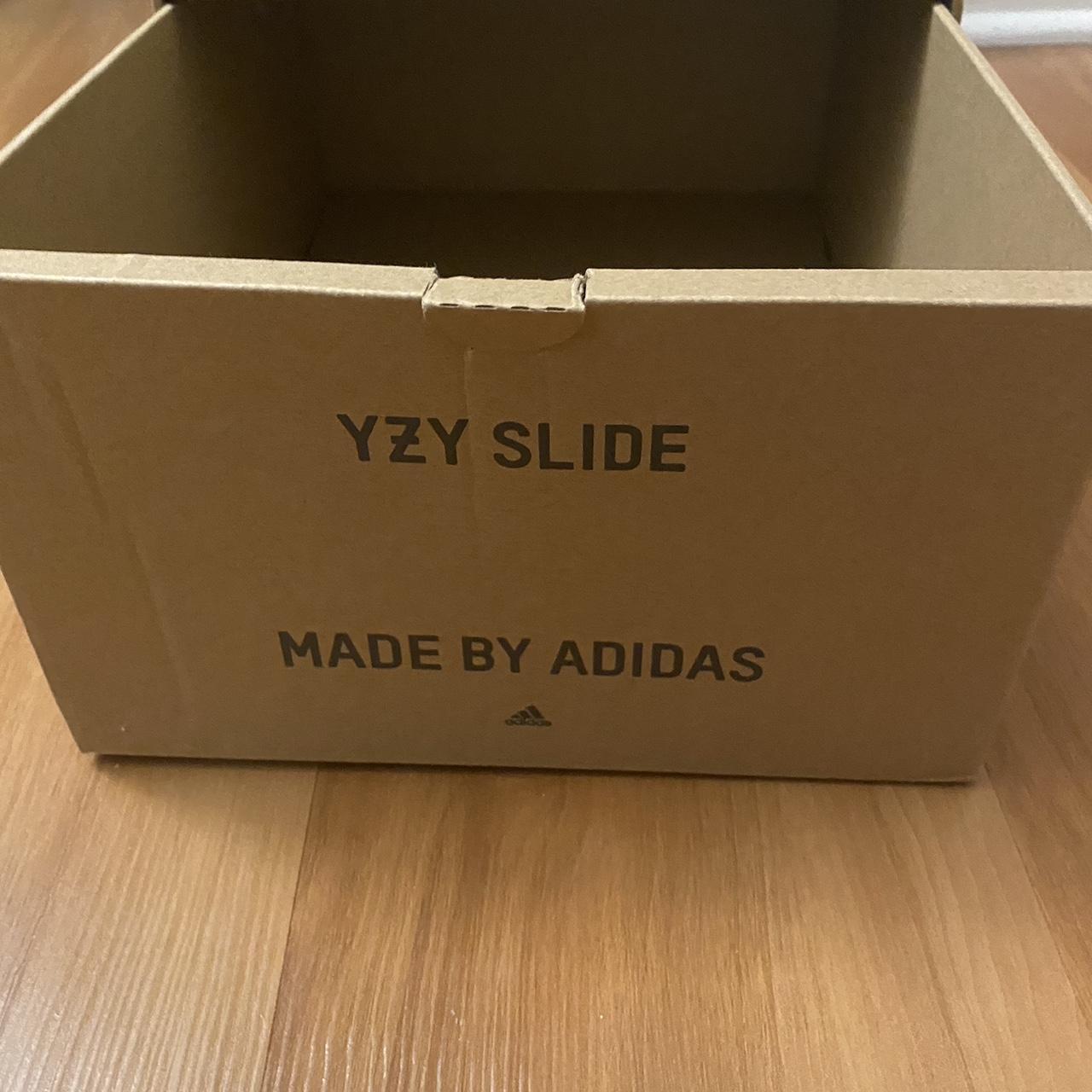 Yeezy Slide BOX ONLY size 11 onyx in alright... - Depop