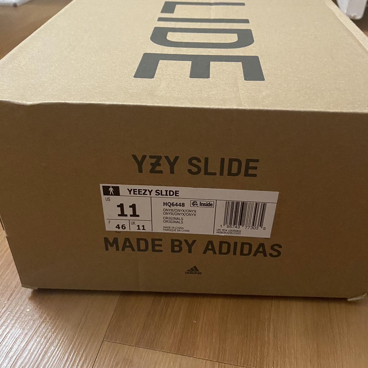 Yeezy Slide BOX ONLY size 11 onyx in alright... - Depop