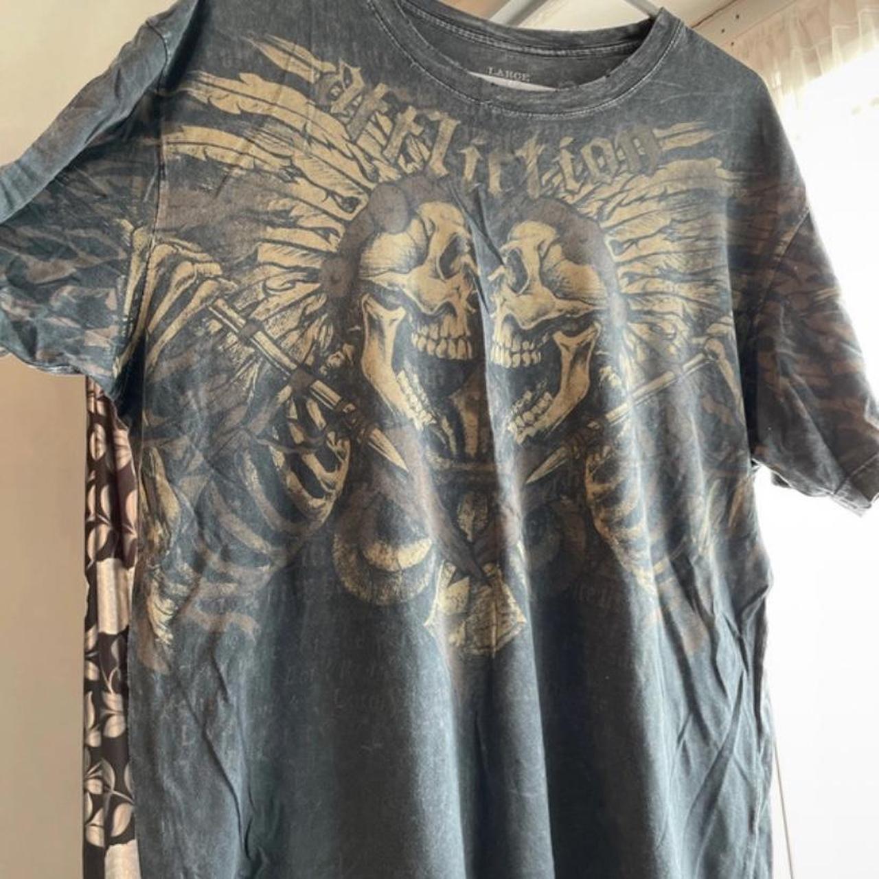 Affliction skull T shirt Size-L Absolute insane... - Depop