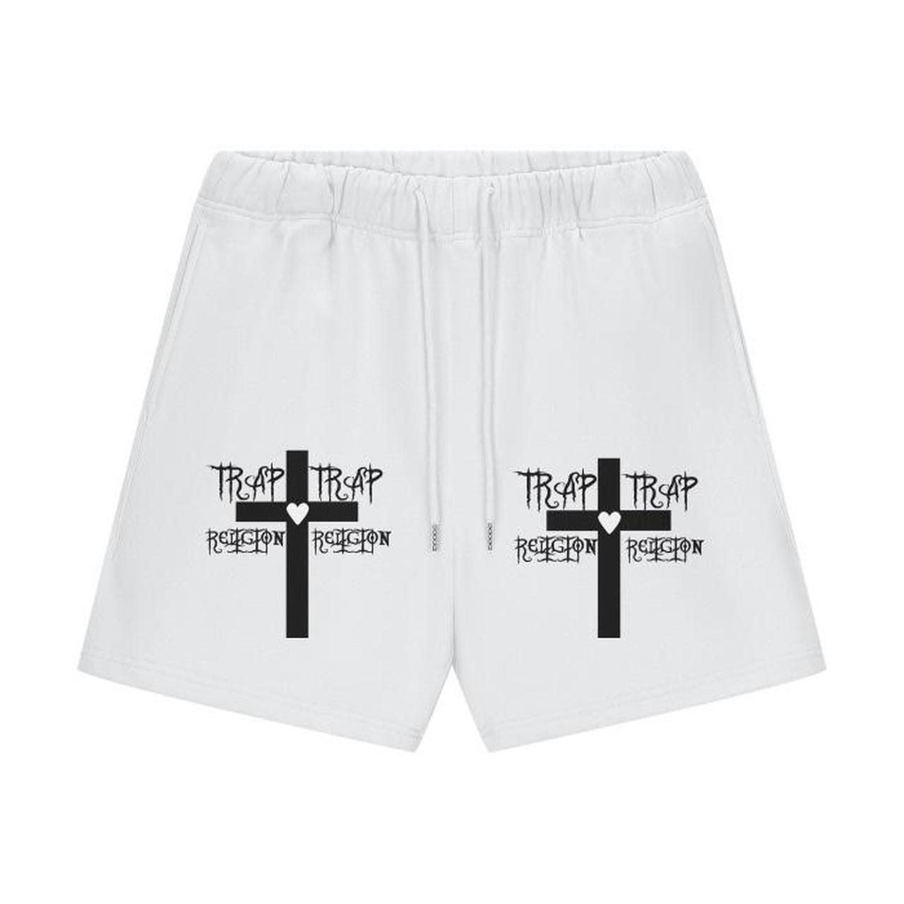 “TRAP RELIGION” Grey Heavyweight 460G Fleece Loose... - Depop