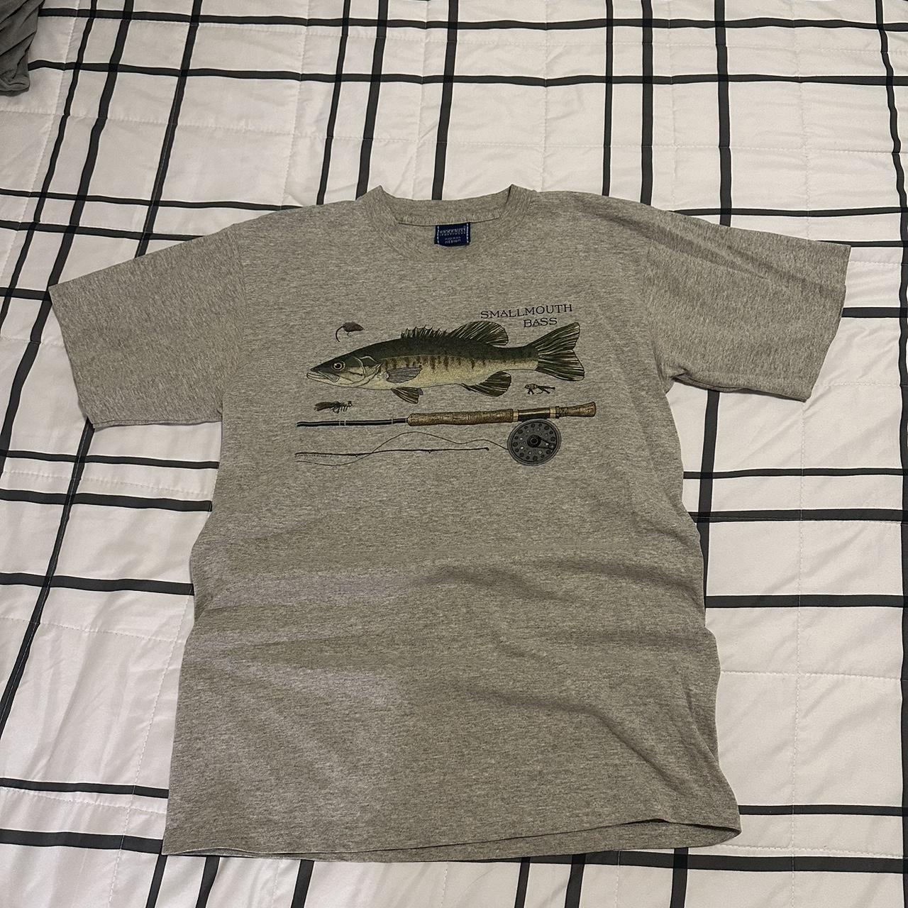 90s SMALLMOUTH BASS SHIRT | Vintage single stitch... - Depop