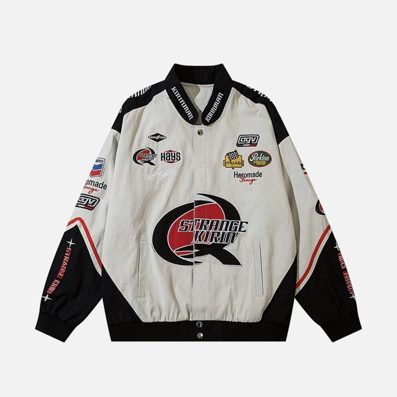 Strange Kirin contrast racing jacket I’m... - Depop