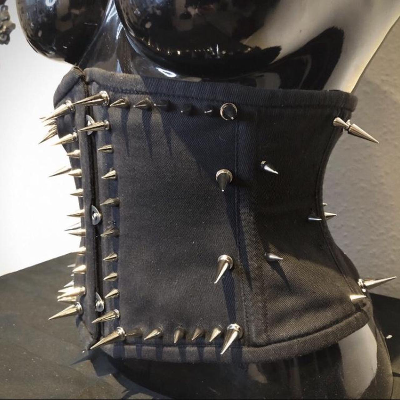 SPIKED CORSET -Handmade- Size: S #goth #corset... | Depop