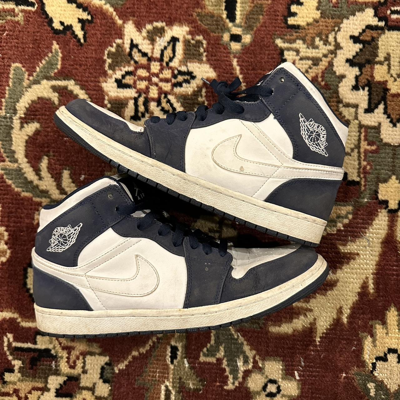 Jordan 1 mid Navy blue Size 11 - Depop