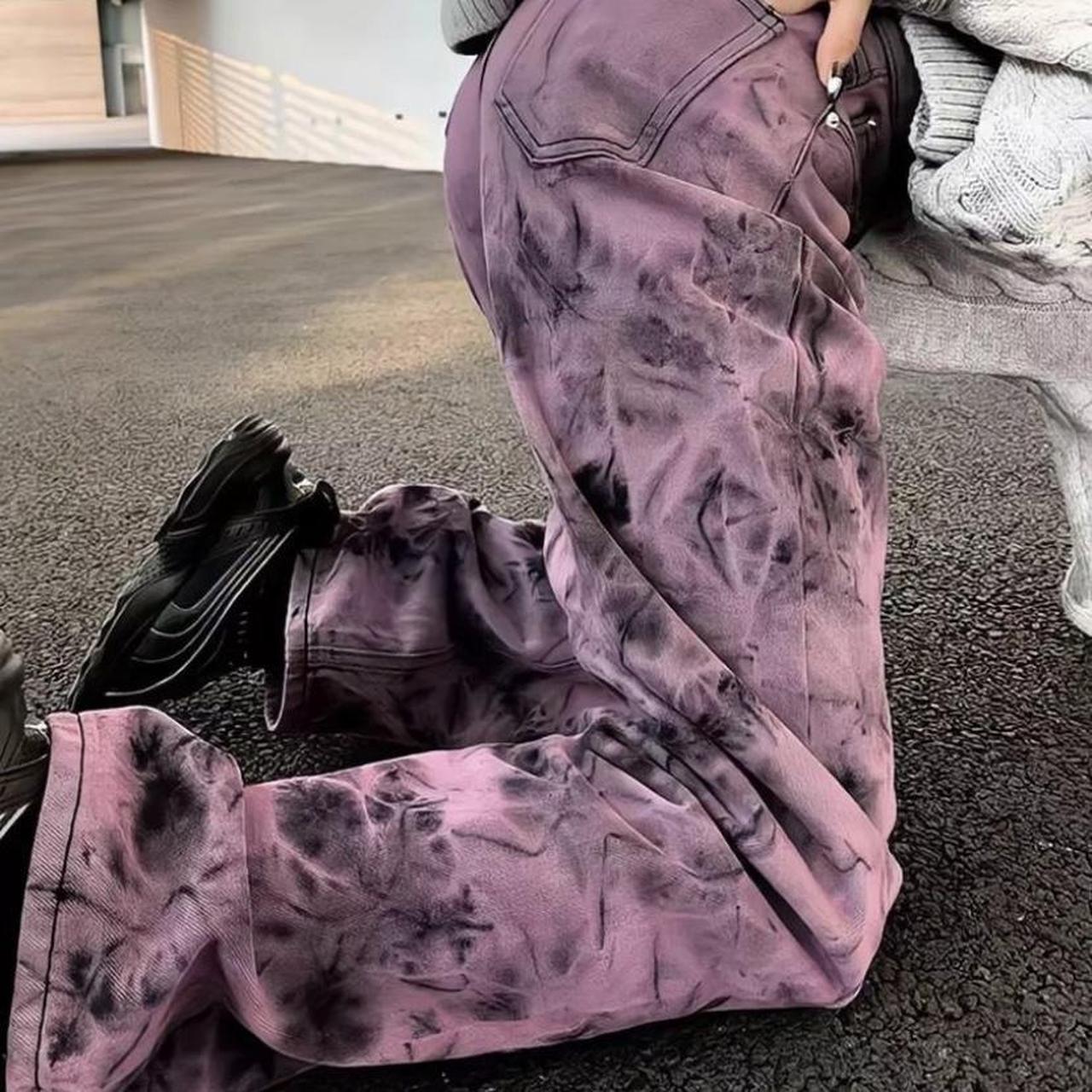 **Oversized High Waist Jeans/Baggy Purple Vintage... | Depop