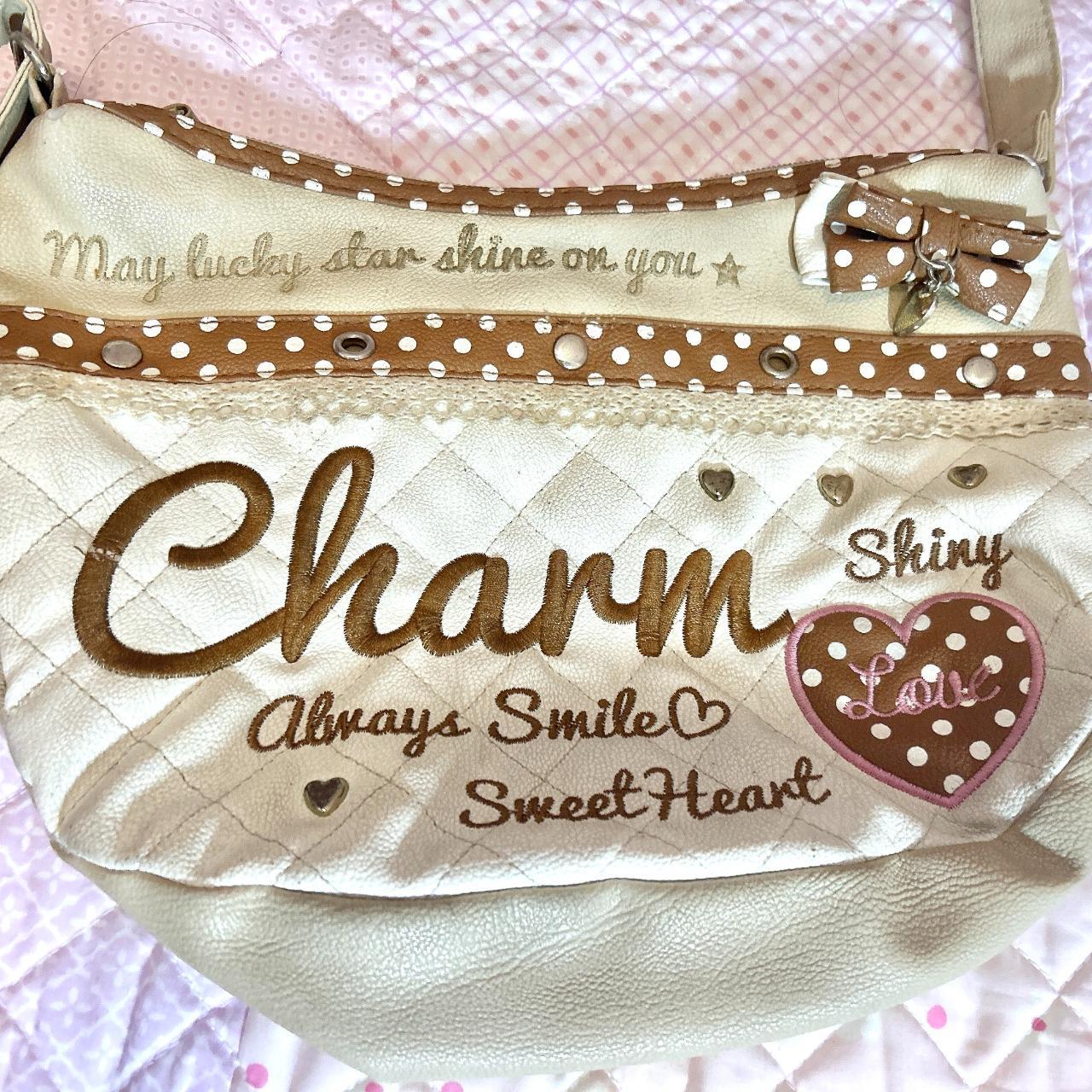 Japanese brand Pinterest Charm bag in light brown... | Depop