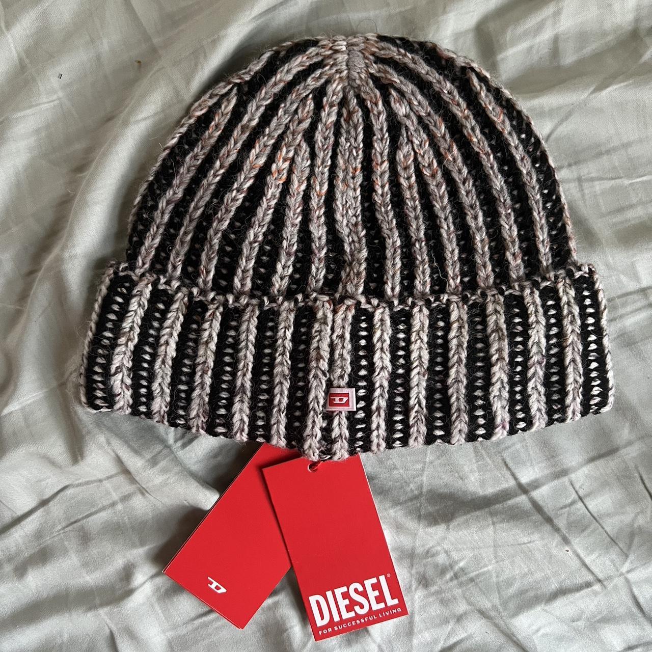 Diesel Men's Grey and Black Hat | Depop