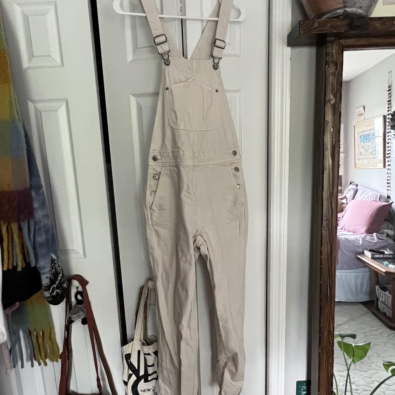 Cream colored Old Navy overalls! Size 0. Only worn... - Depop