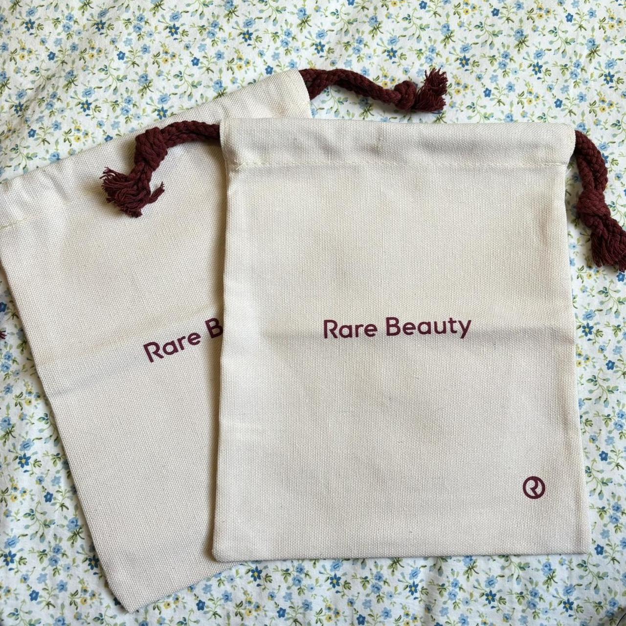 Rare Beauty bag duo - 2 beige drawstring bags with a... | Depop