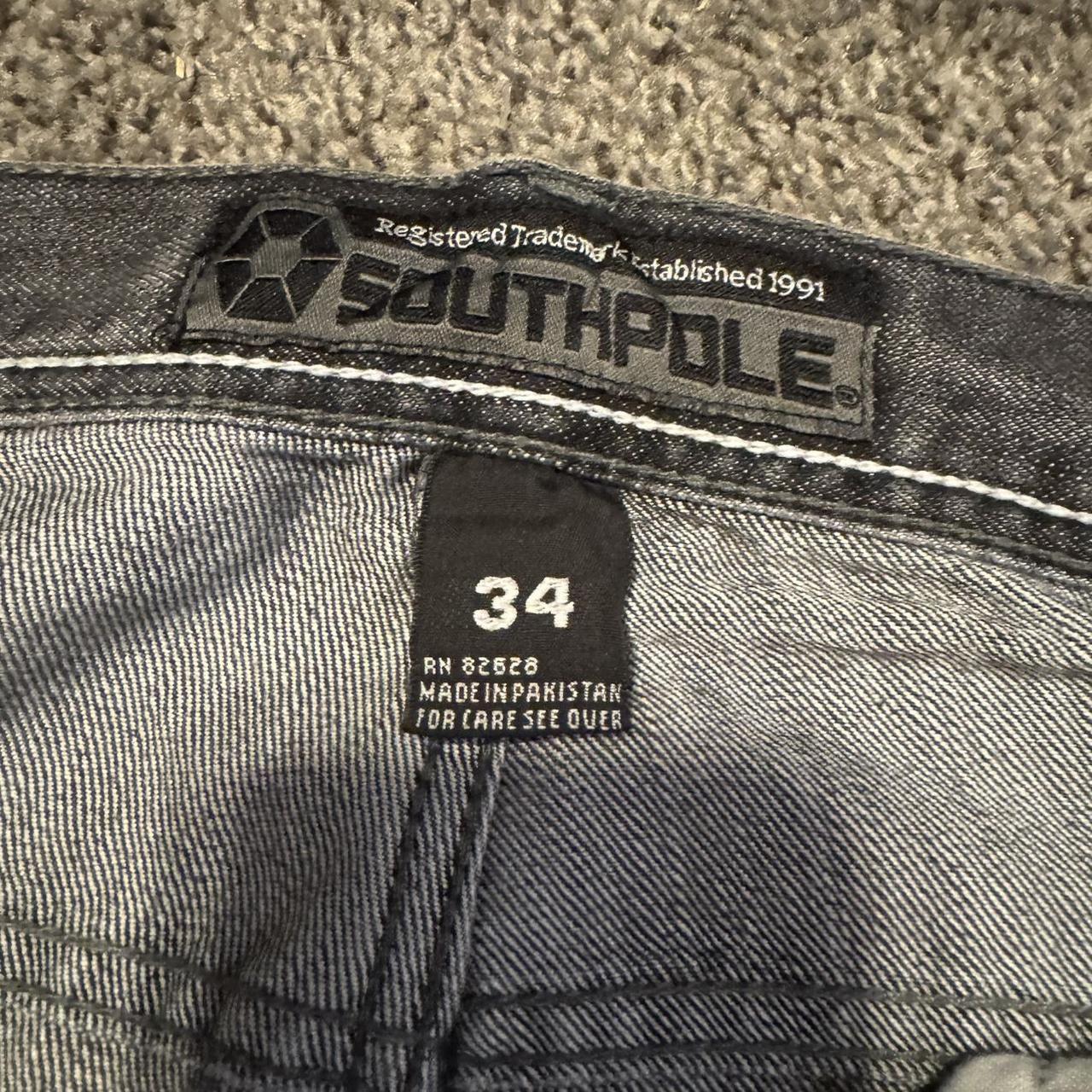 Y2K baggy stone wash brown tab southpole... | Depop