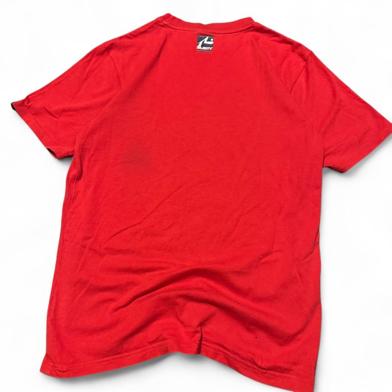 Vintage rusty stripe surfwear tee shirt faint stain... | Depop