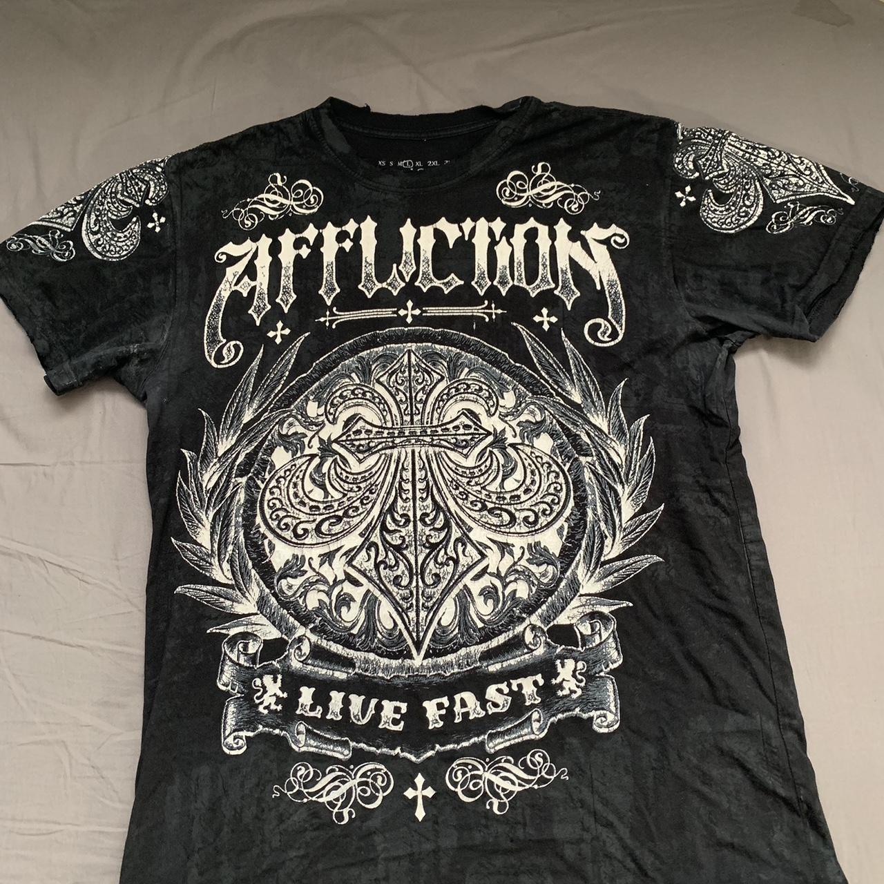 Affliction T-shirt Great Condition! #emo #grunge... - Depop