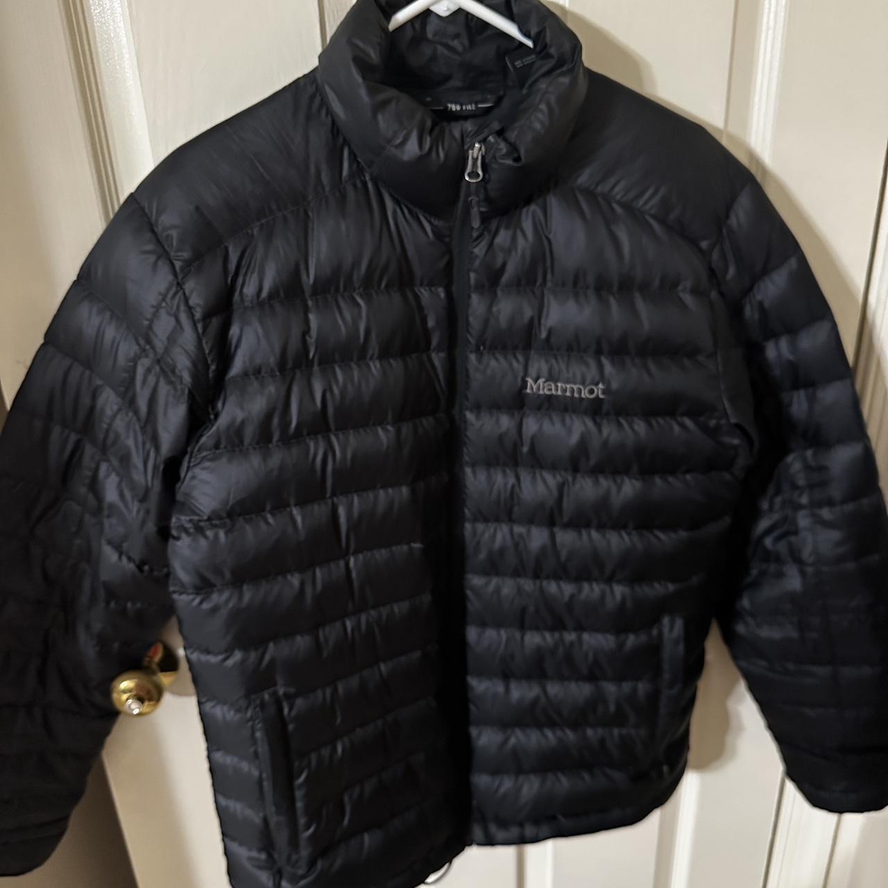 Black Marmot puffer 700 fill jacket Size:... | Depop