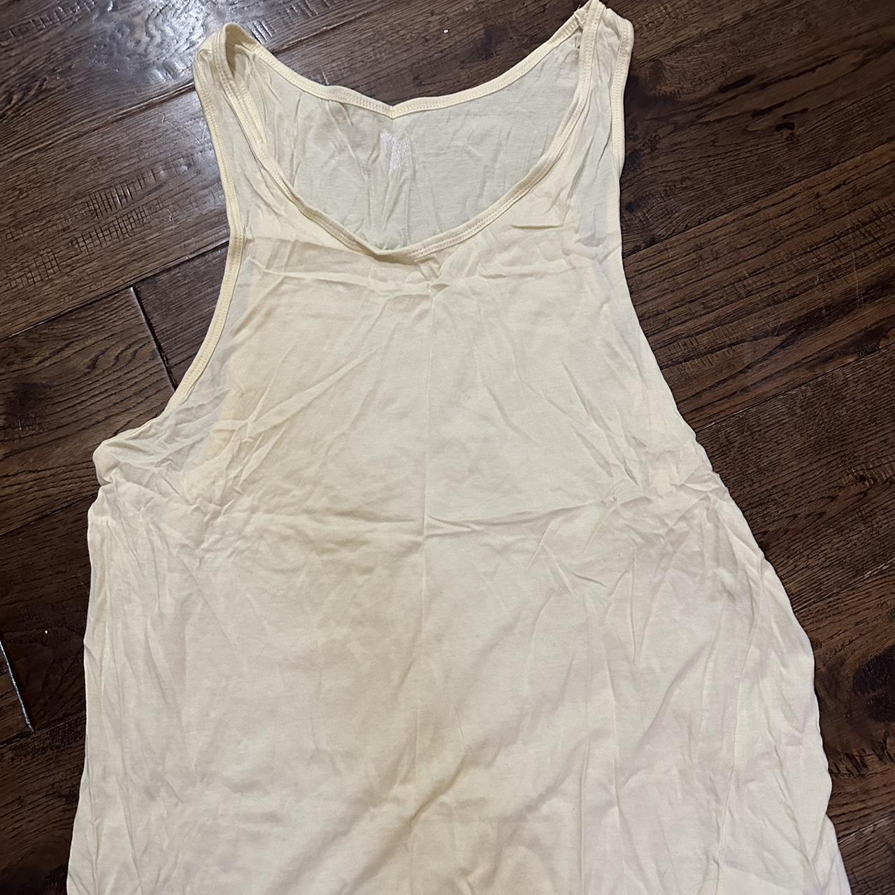 Pale Yellow Tank Top -Light yellow -S -H&M (Needs... - Depop