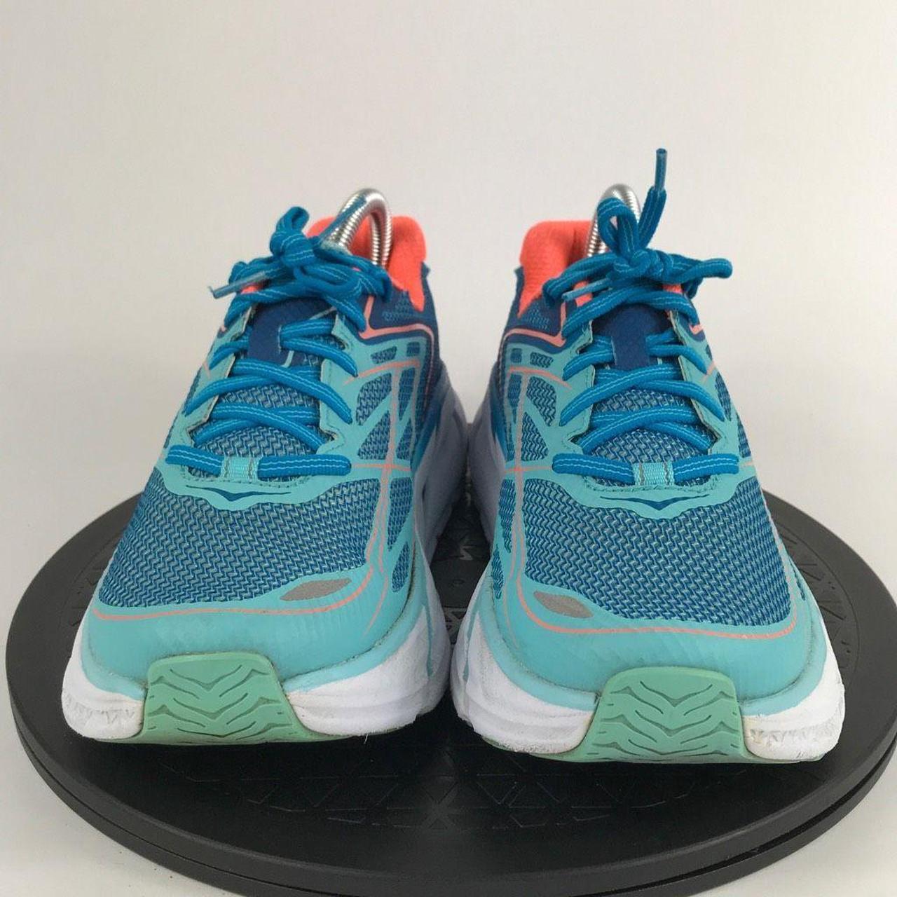 Hoka One One Women's Blue and Orange Trainers | Depop