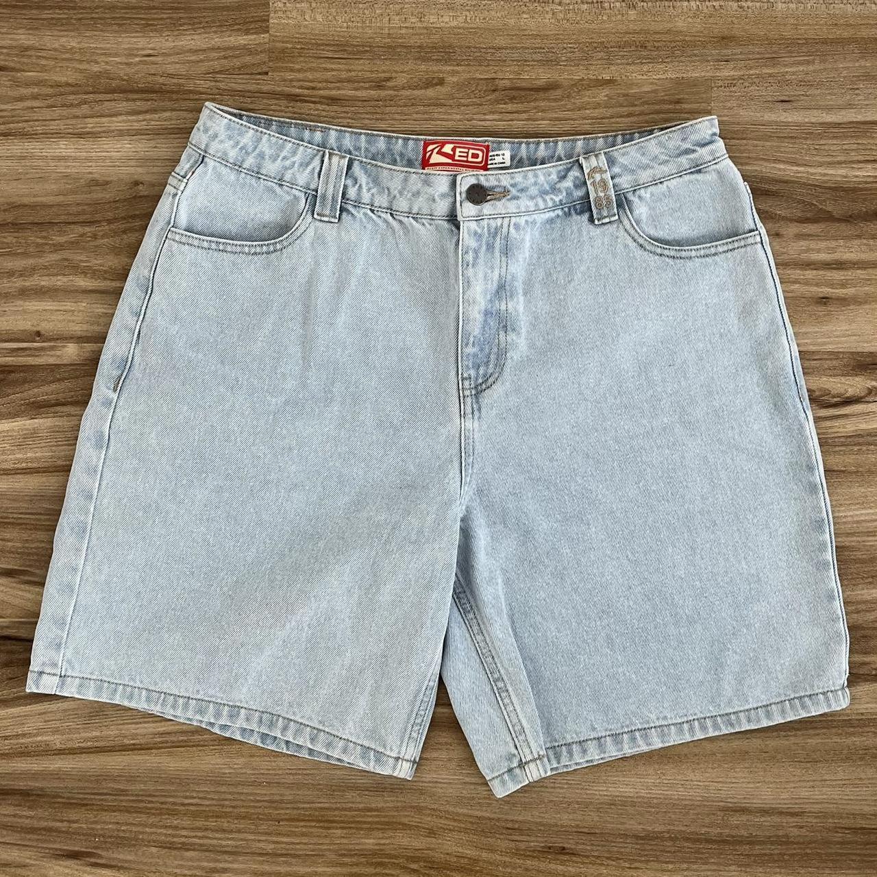 Low rise baggy jorts ABOUT THE ITEM Light blue... - Depop