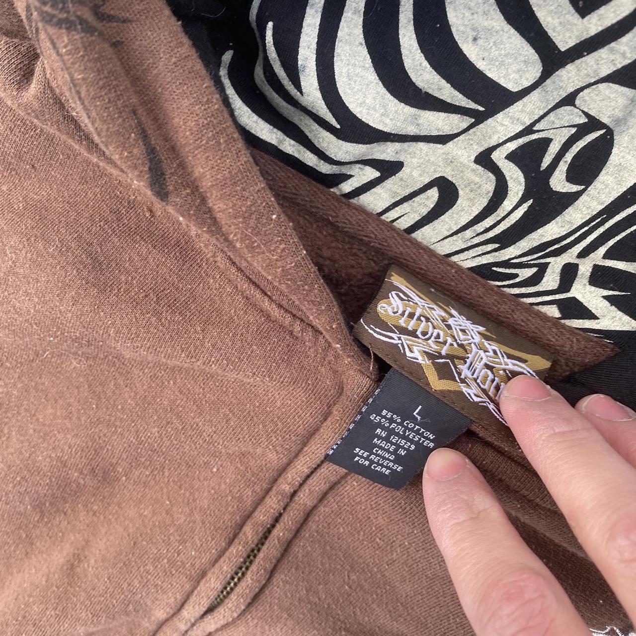 small fitting silverpoint zip up brown hoodie snake... - Depop