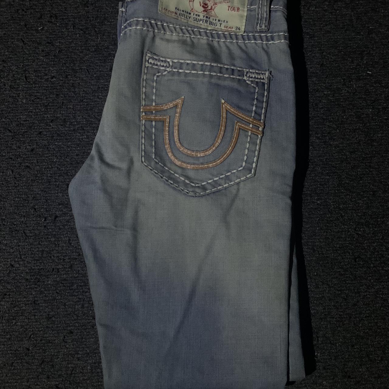 RARE orange stitch True Religion jeans Main stitch... - Depop