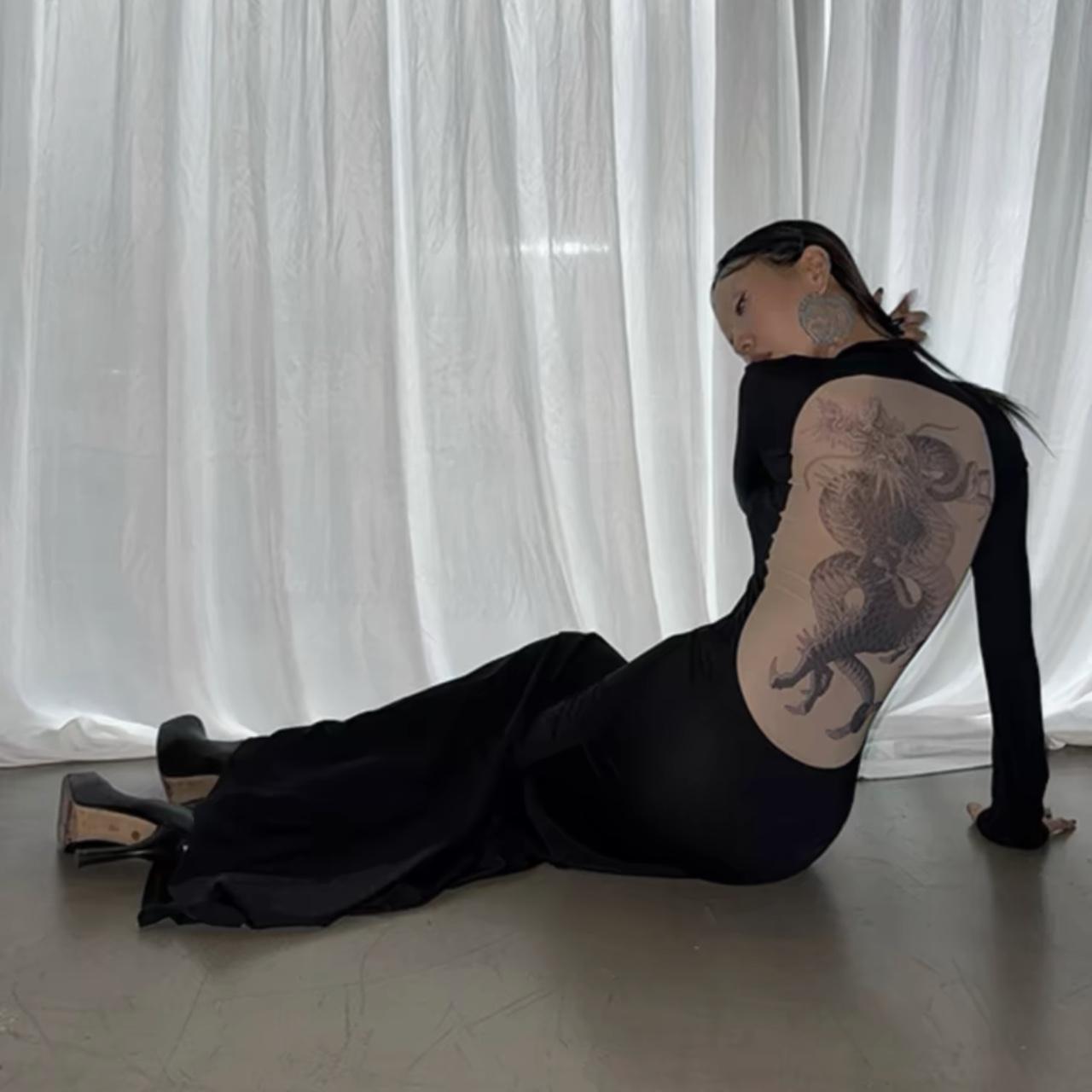 Miss Sixty fallen angel inspired maxi dress Dragon... - Depop