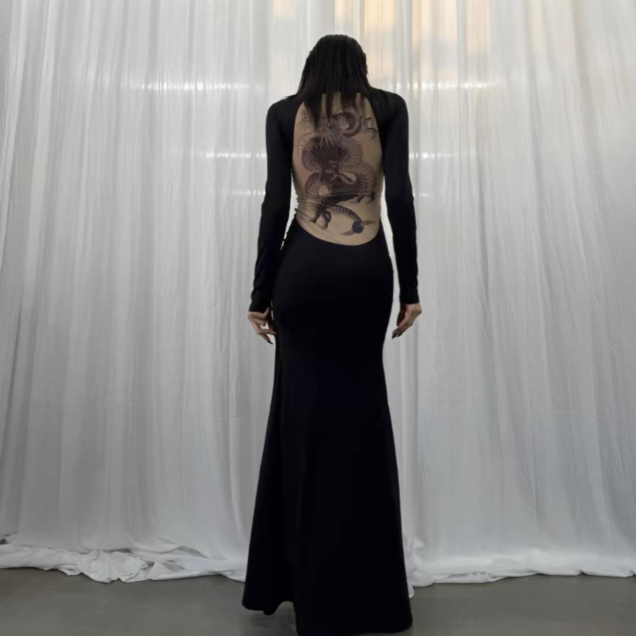 Miss Sixty fallen angel inspired maxi dress Dragon... - Depop