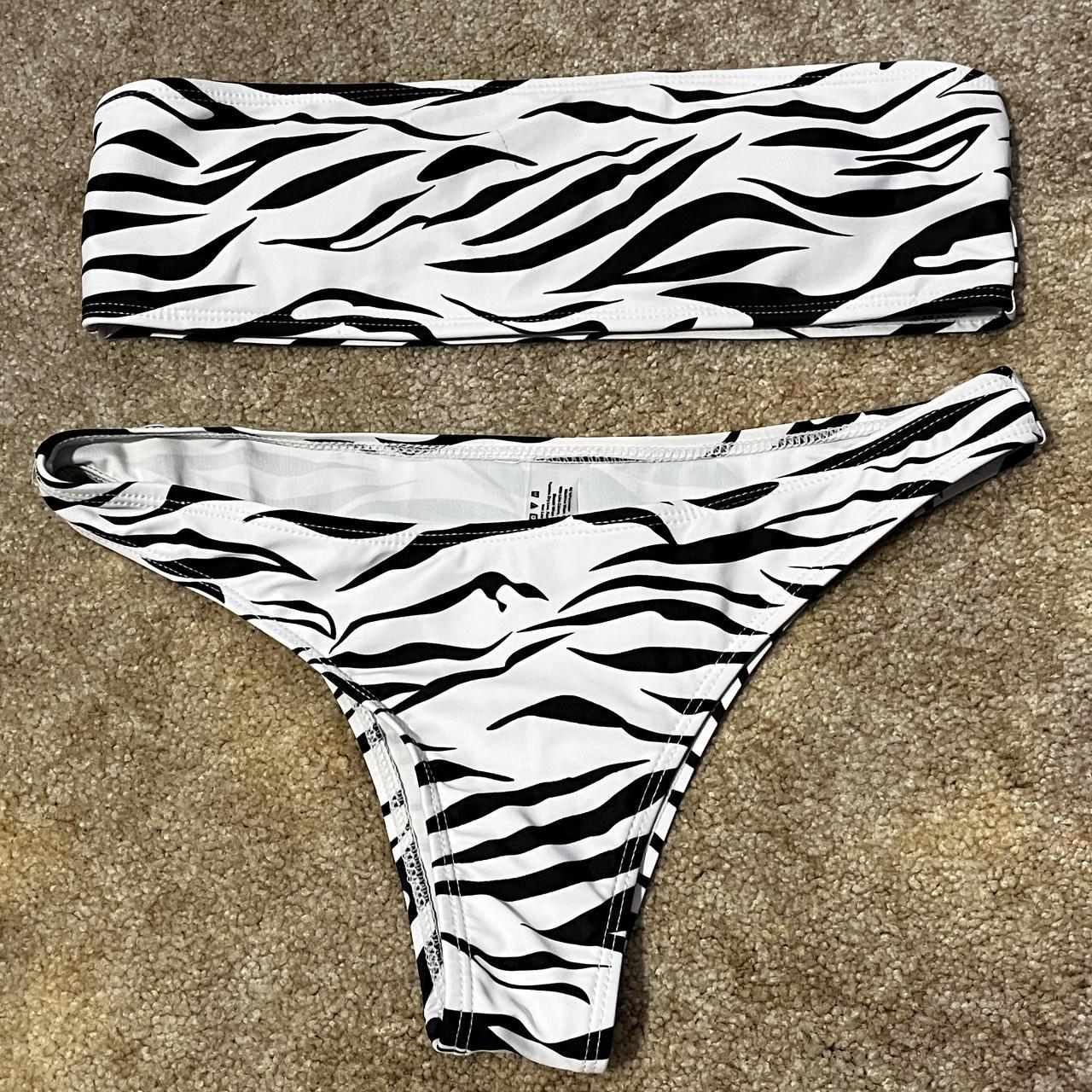 Zebra Print Swimsuit - Depop