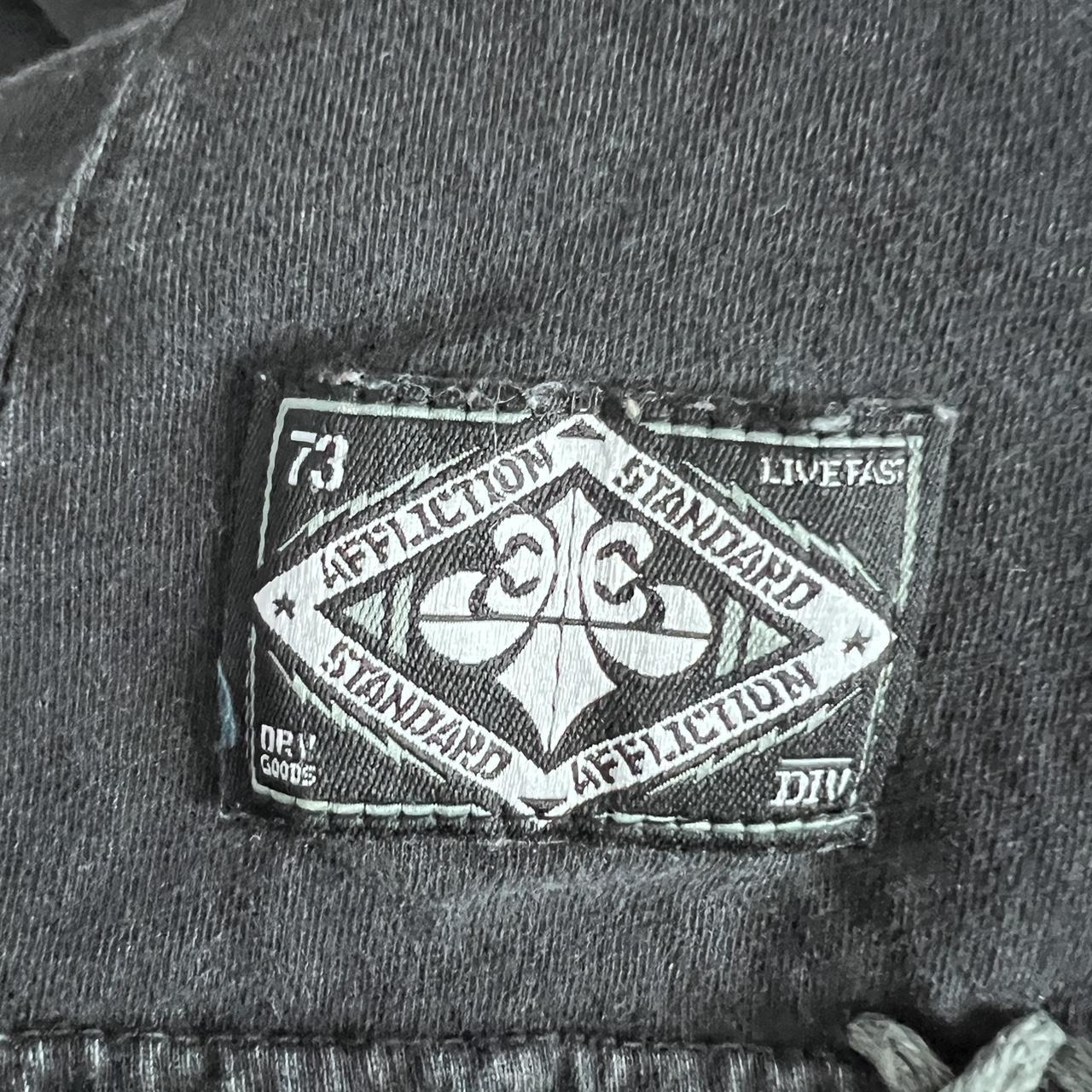 Rare Affliction Black Polo Shirt With Sick Front... - Depop