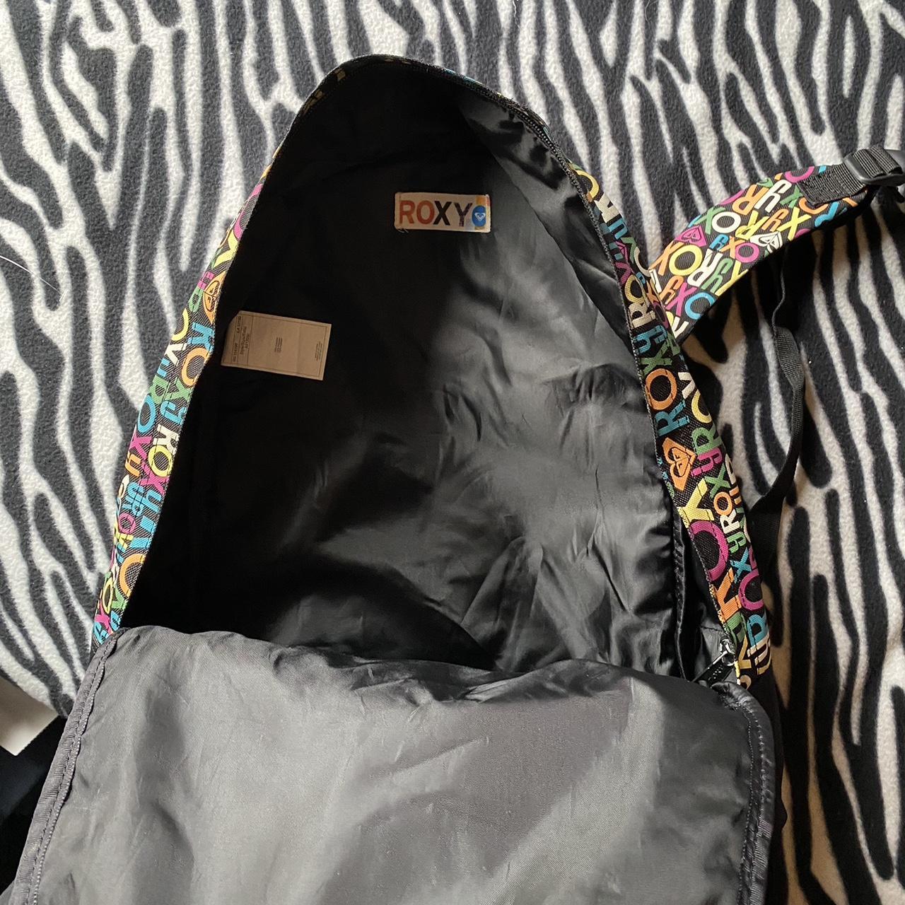 Crazy 2000s Roxy backpack lots of cool print all... - Depop