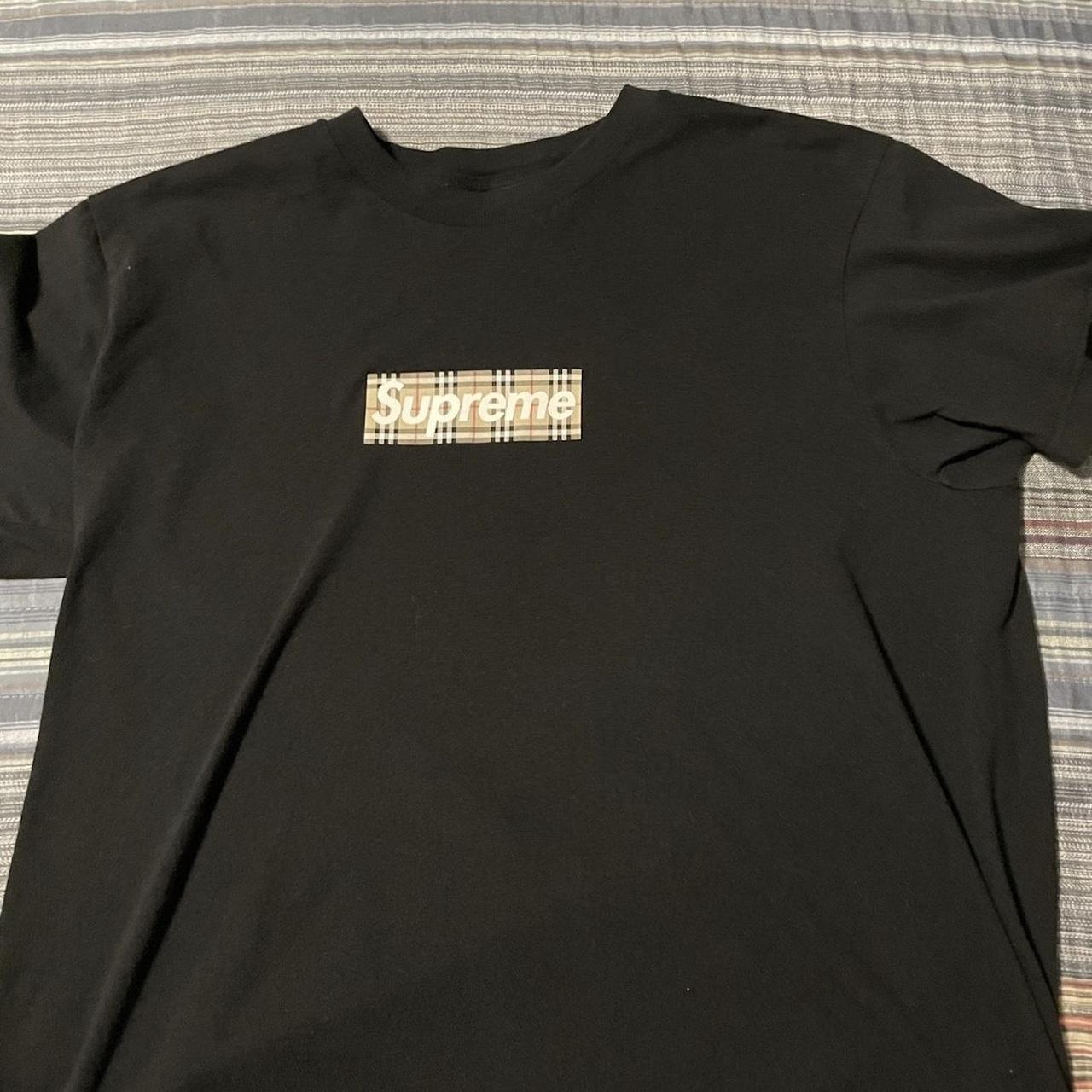 Supreme x Burberry Box Logo Tee Shirt Size L - Depop