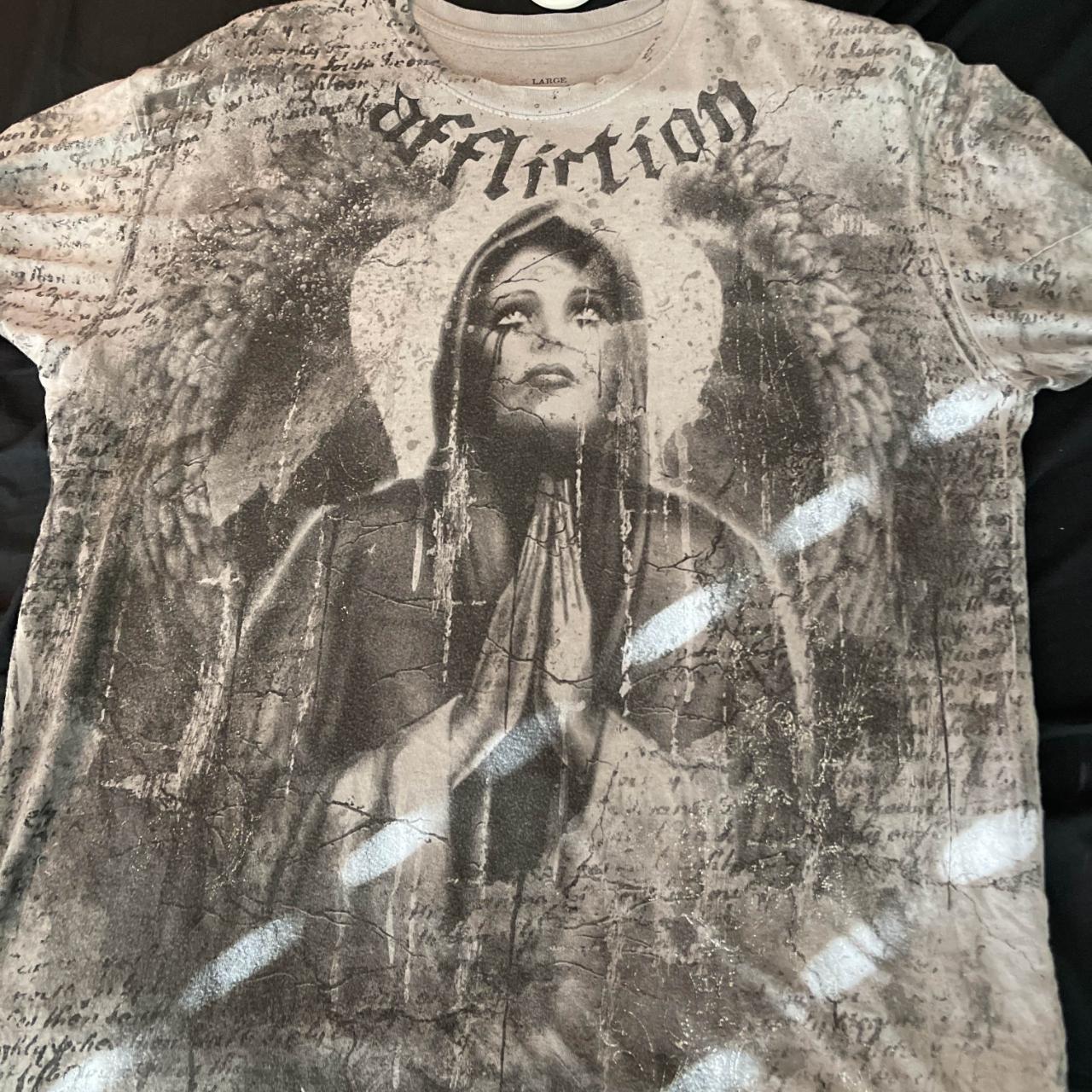 Grey Affliction Bamboo Series T Shirt - Depop