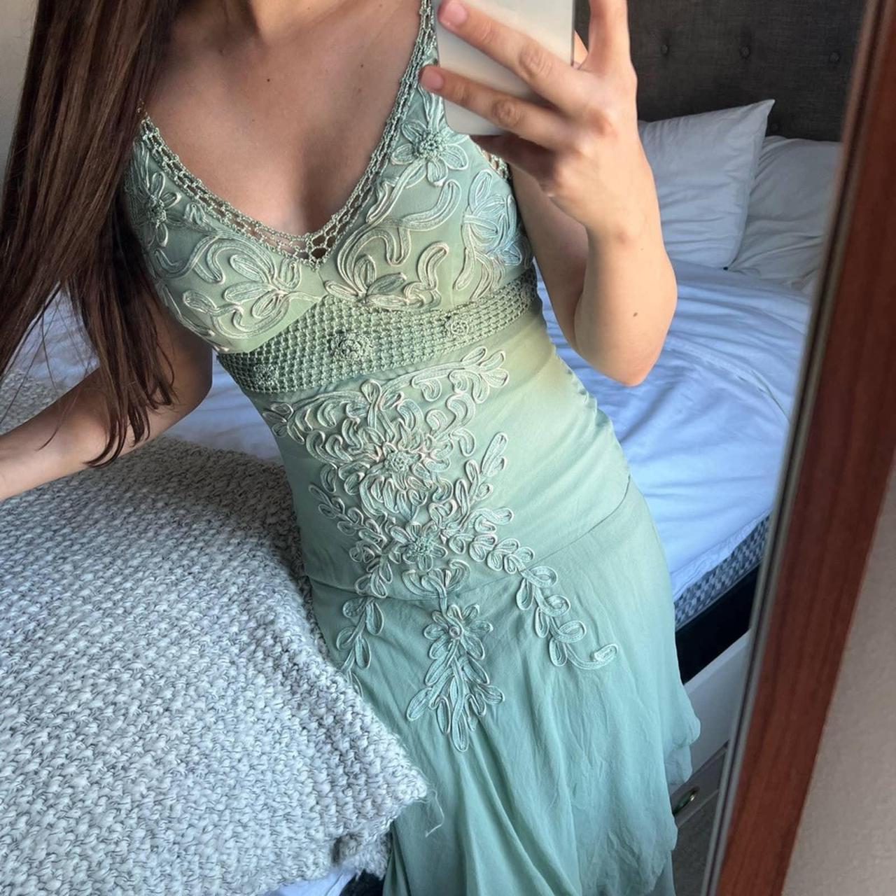 Sue Wong vintage dress Size 4 100% silk #y2k #vintage - Depop