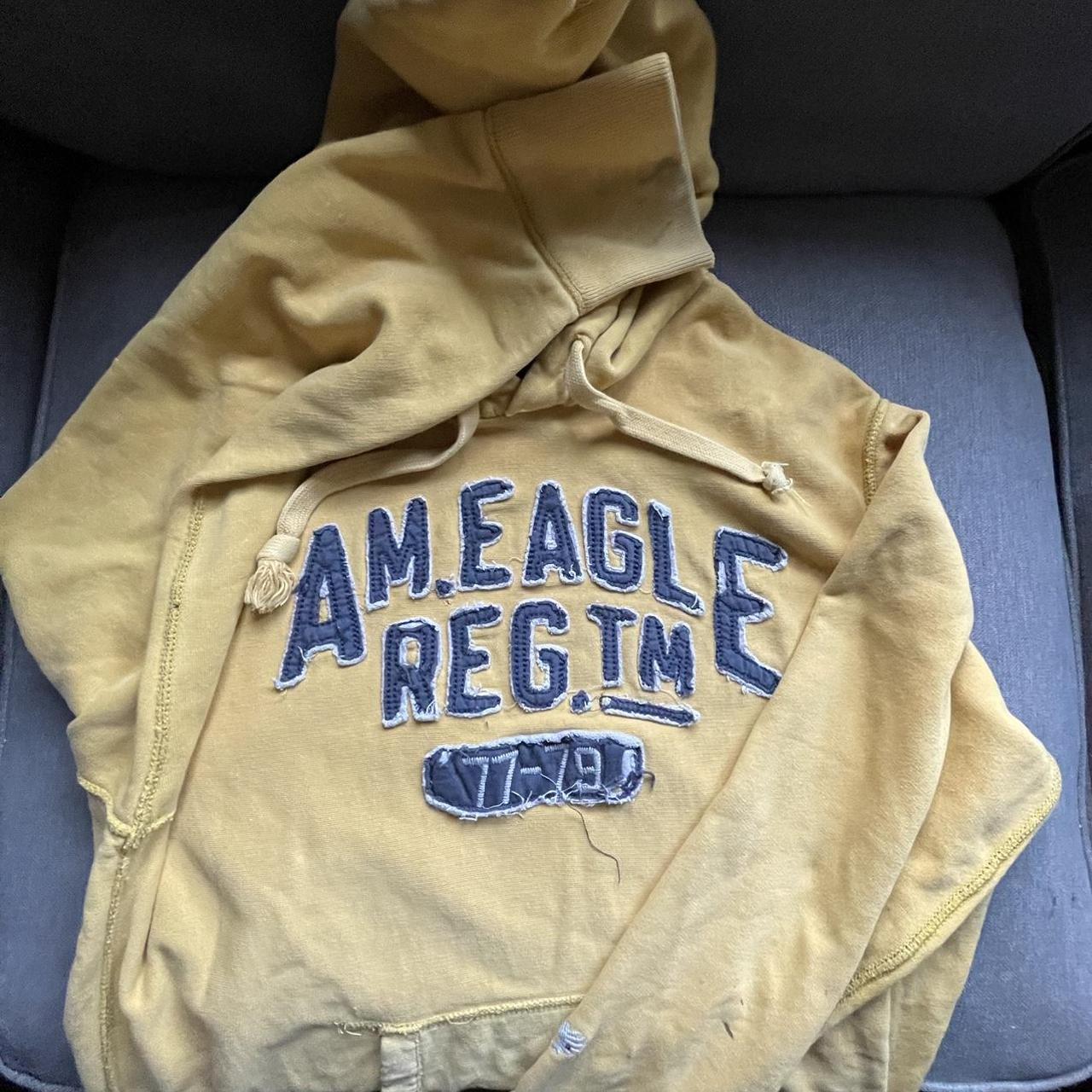 Large Yellow ‘American Eagle’ Hoodie (hoodie has a... - Depop