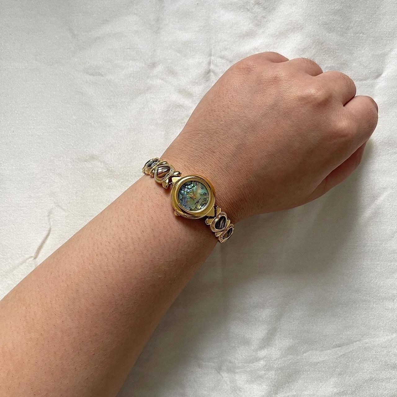Non-working green and blue mermaid gold vintage... - Depop