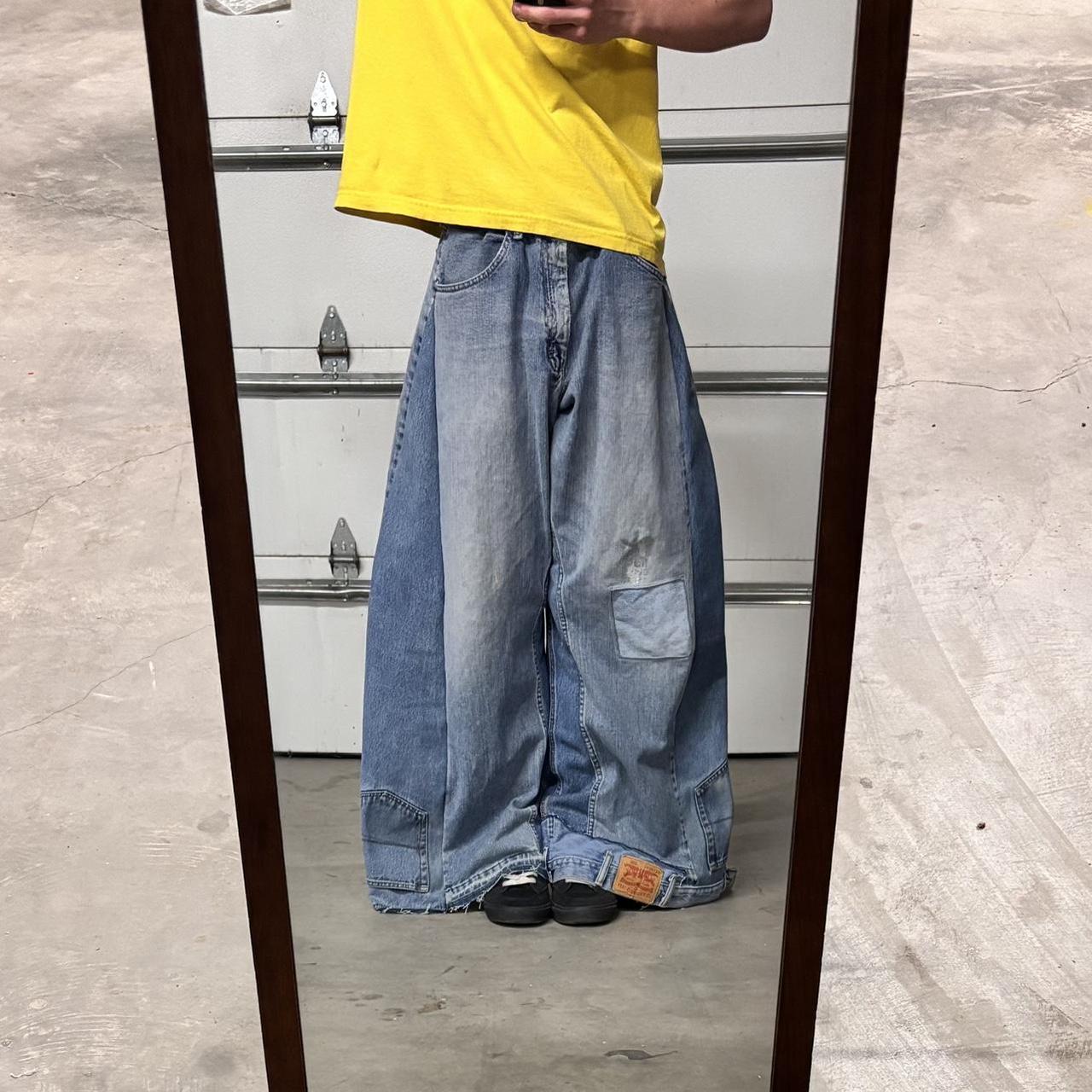 Baggy custom wide leg jeans 34in waist 32in... | Depop