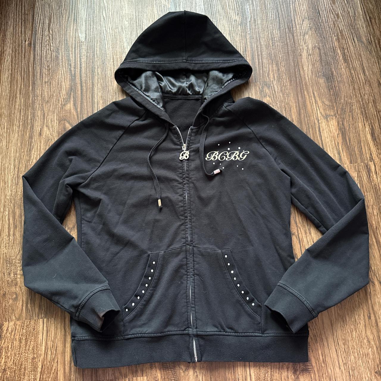 super cute black BCBG jacket with gold detail! the... | Depop