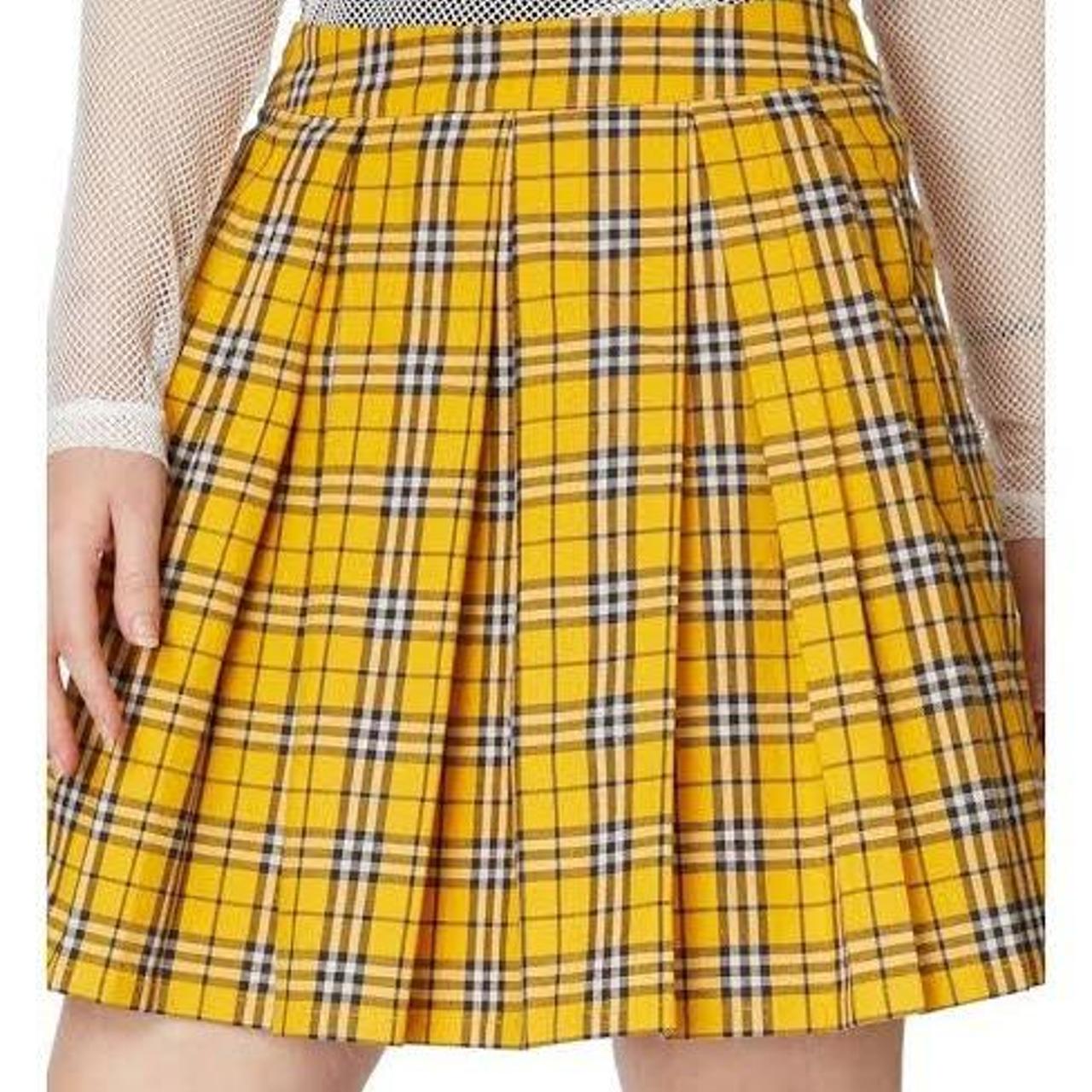 Yellow plaid skirt. Brand: Dangerfield Size:... - Depop