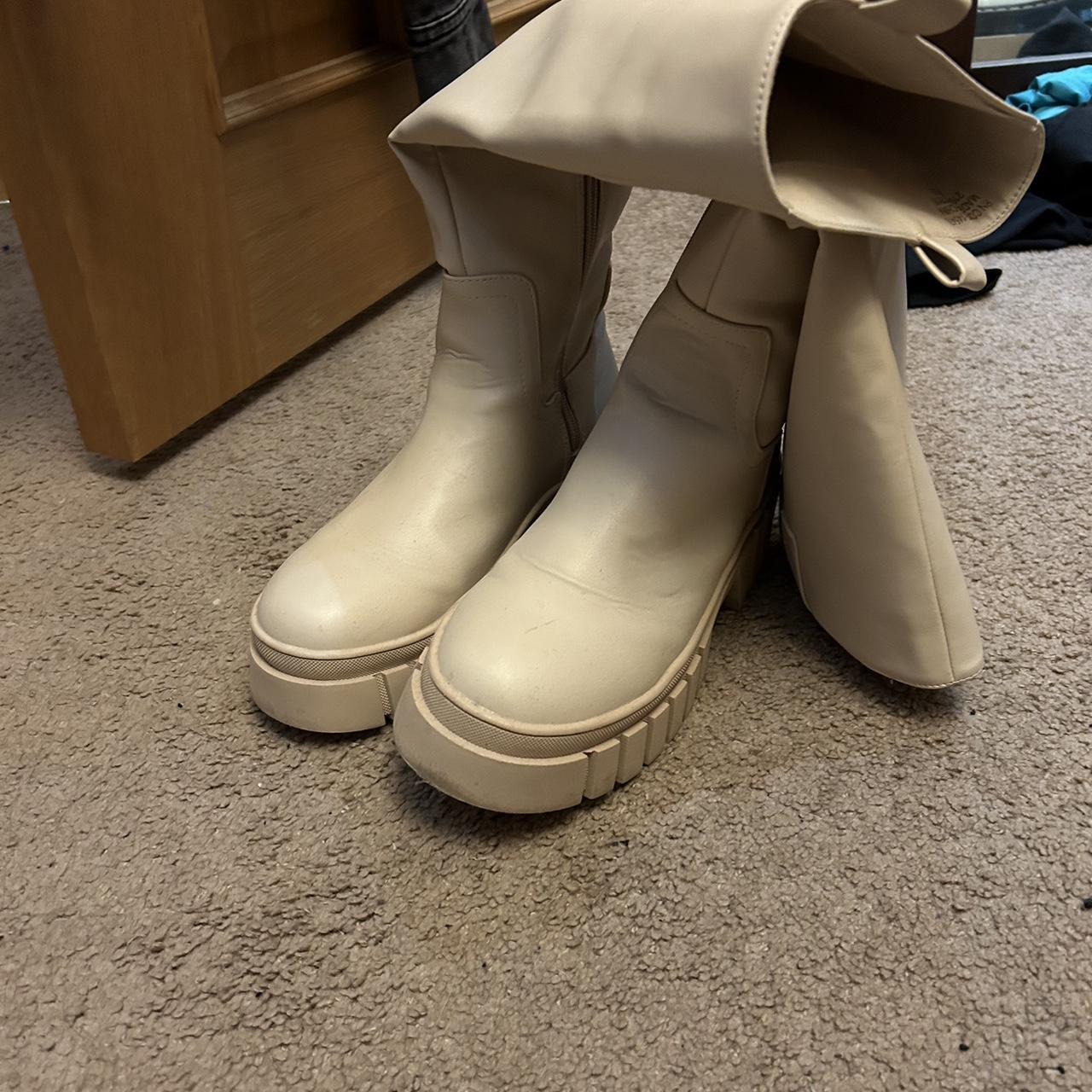 Cream Primark Boots Size 6 Worn a few times Some... - Depop