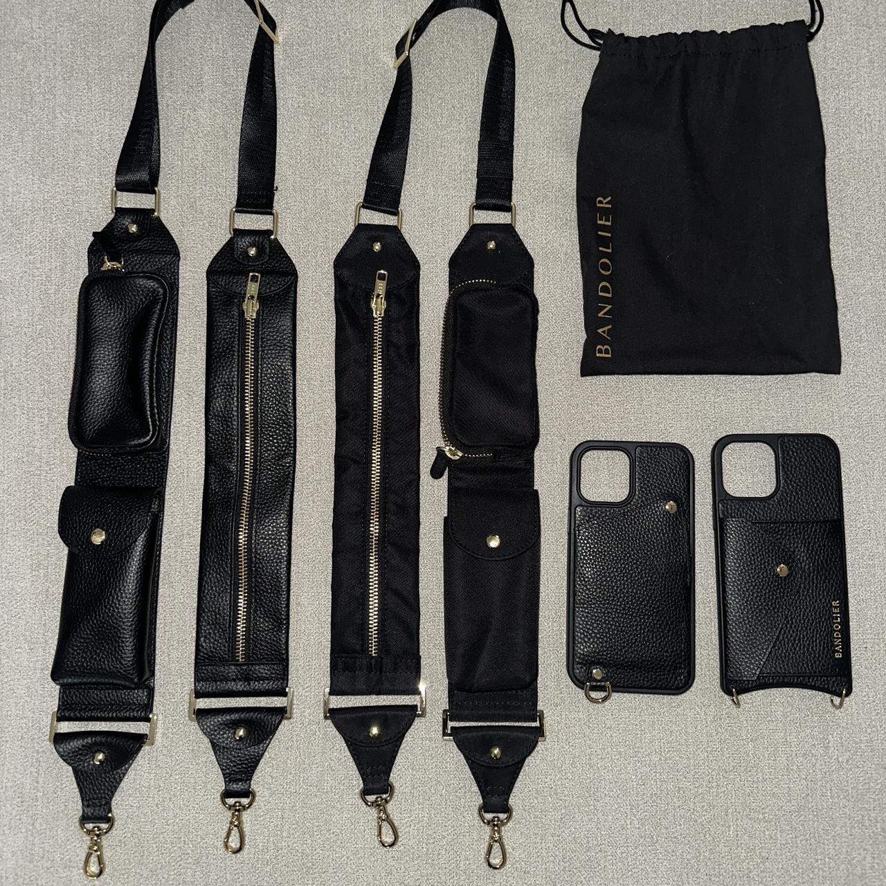 2 Bandolier Black leather + nylon utility straps... | Depop