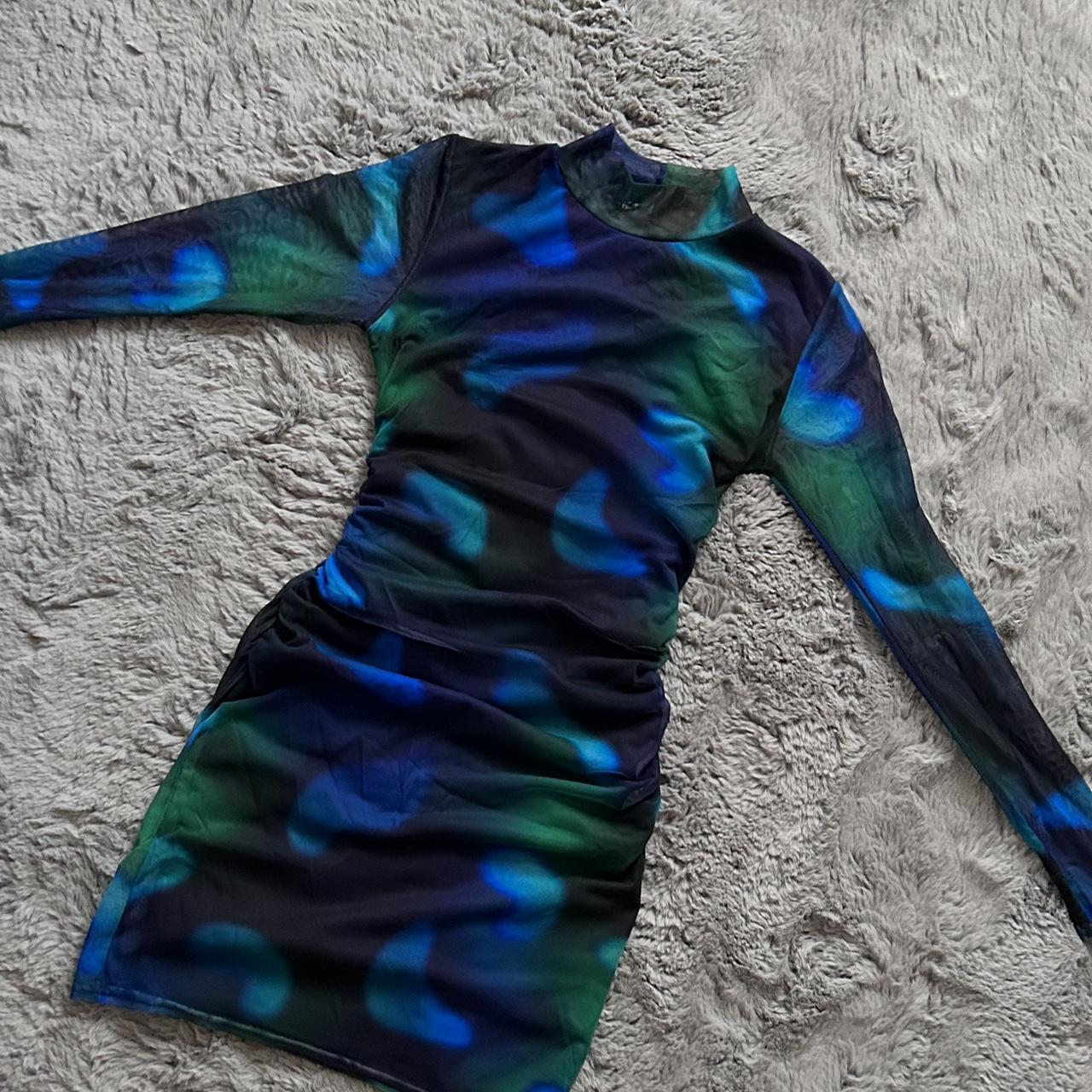 Mesh bodycon dress only sleeves are see through... - Depop