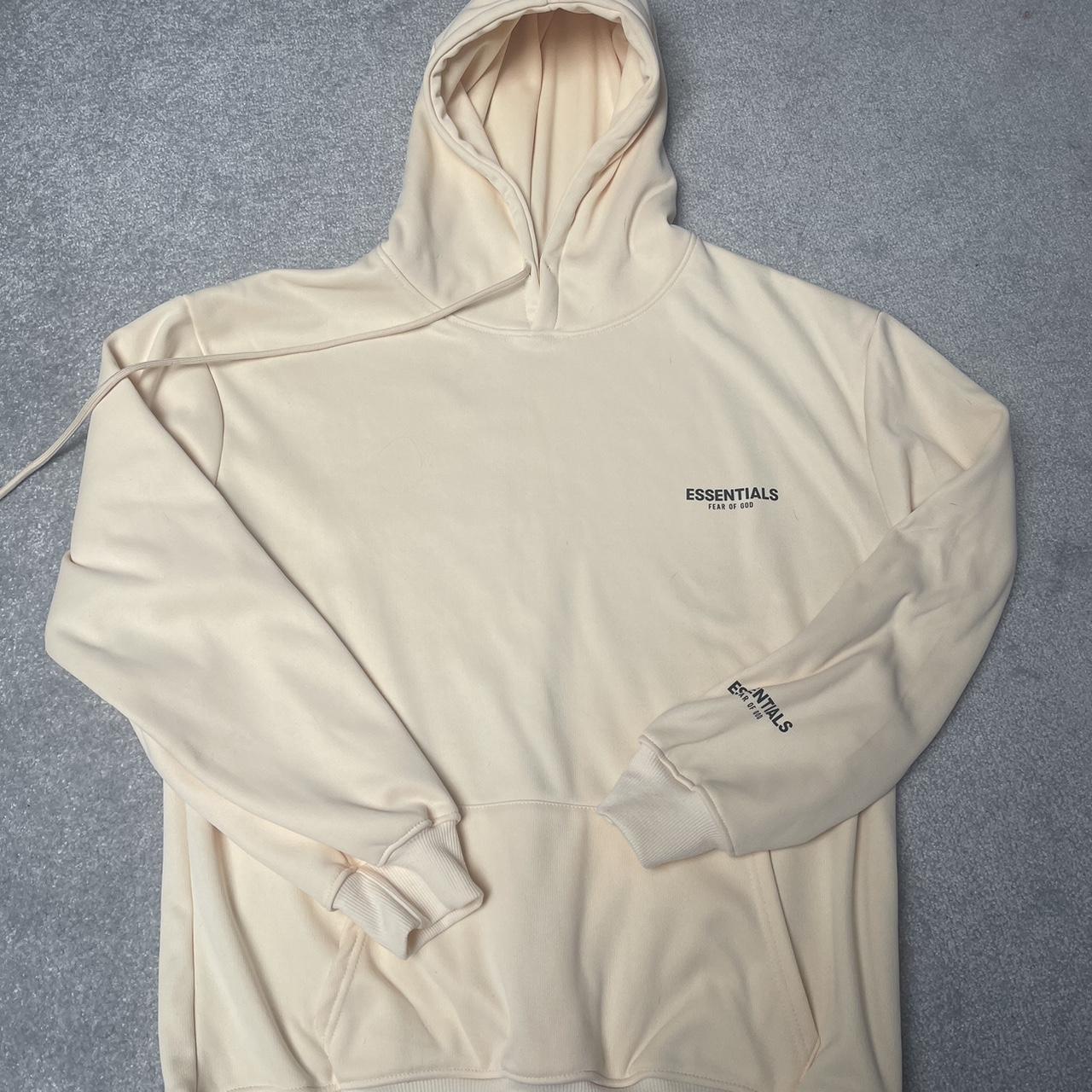 Essentials Women's Cream Hoodie | Depop